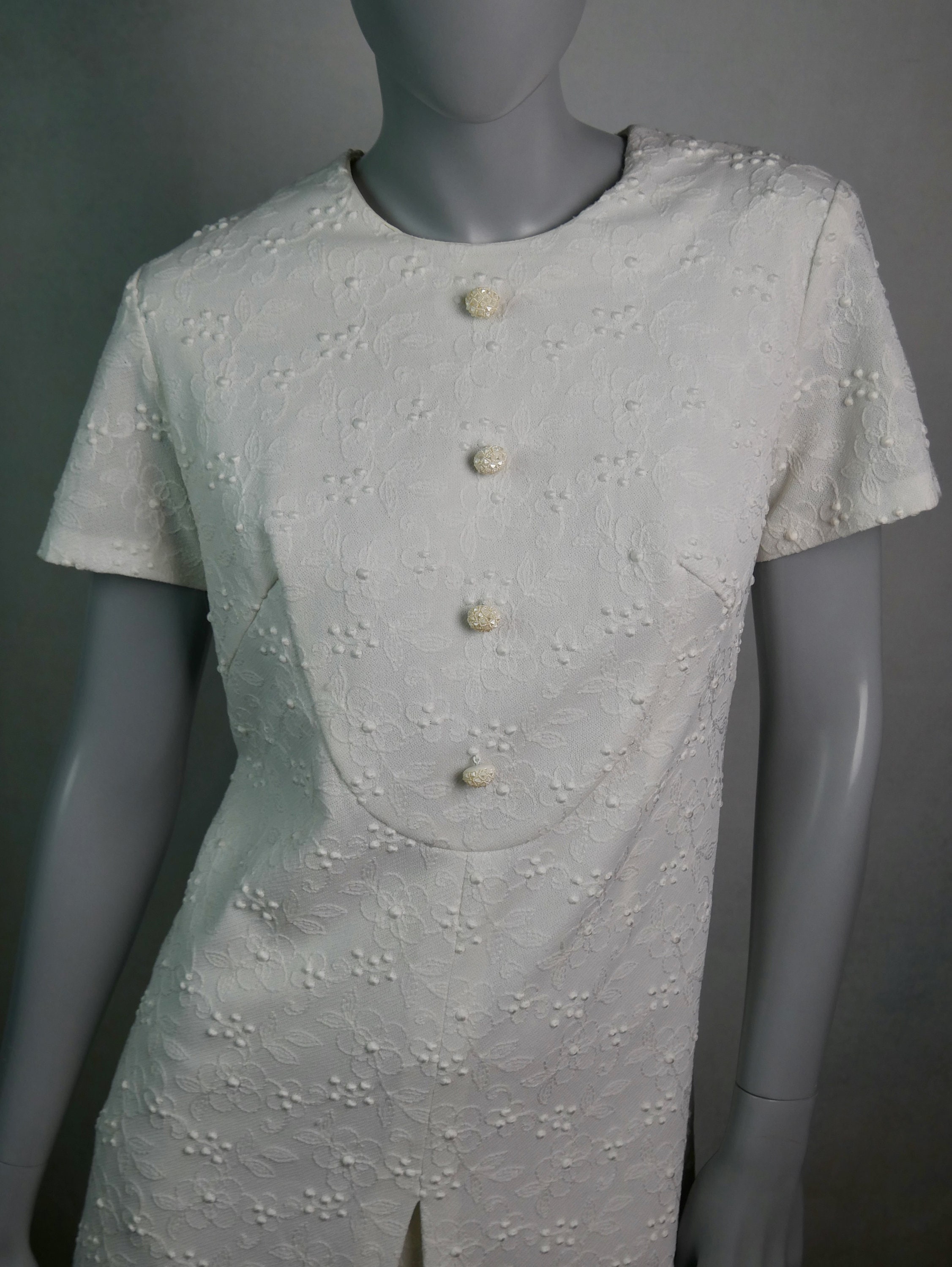 1960s White Mod Dress European Vintage Short-sleeve Summer - Etsy
