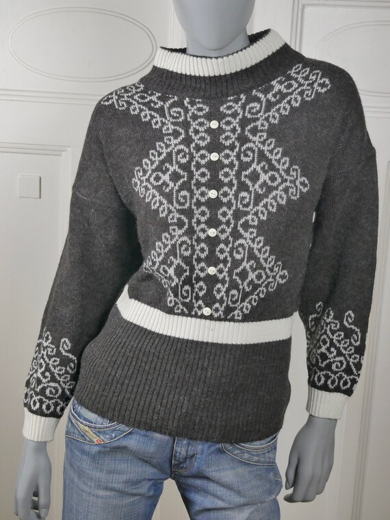 Vintage Knit Mock Turtleneck Sweater, 1990s European … - Gem