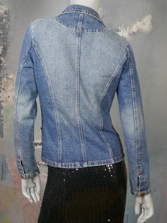 1990s Denim Jacket, Spanish Vintage Blue Jeans Jacket… - Gem