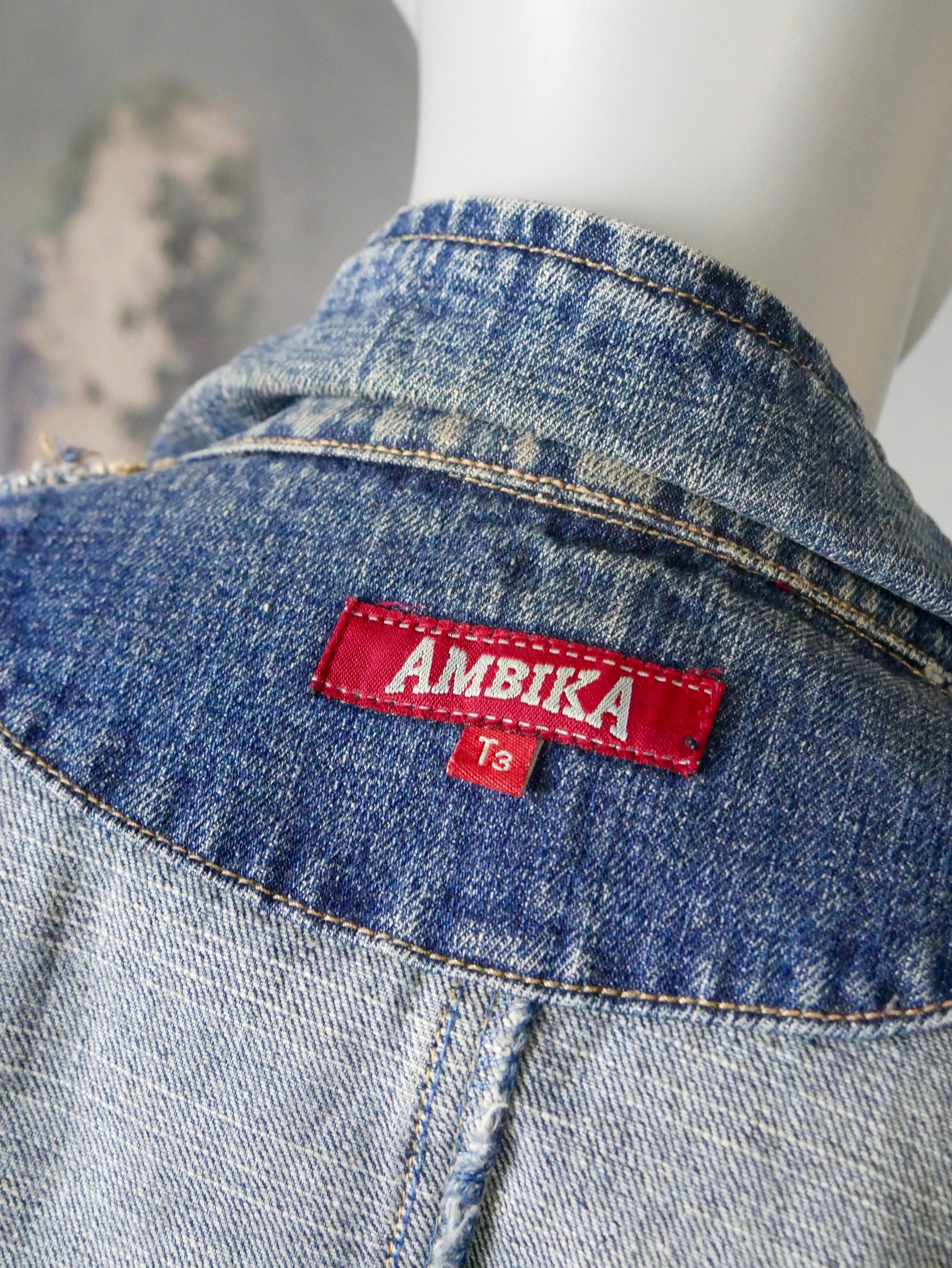 1990s Denim Jacket Spanish Vintage Blue Jeans Jacket: Size 6 - Etsy