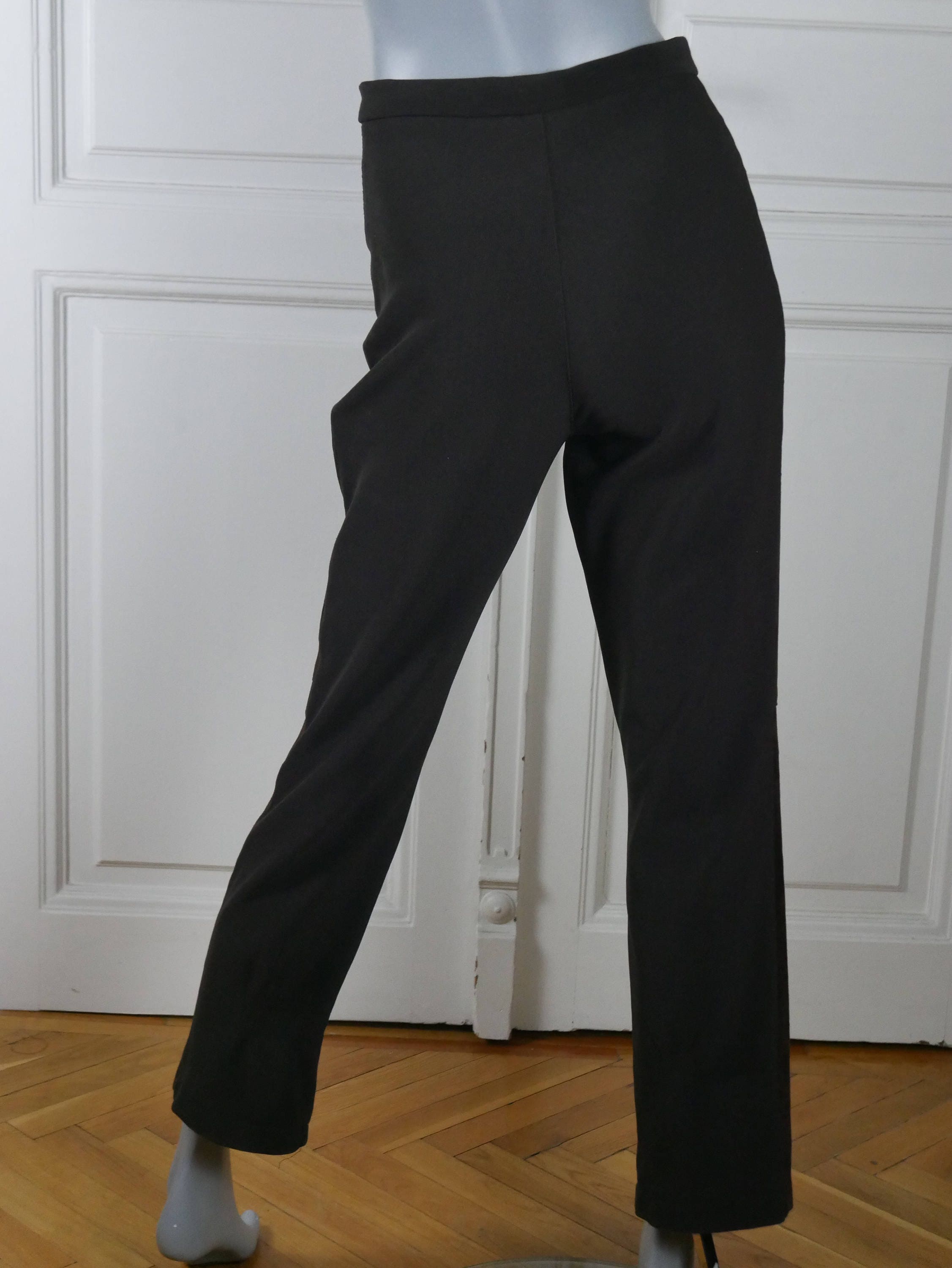 German Vintage Leather Pants Women's Dark Brown Leather | Etsy