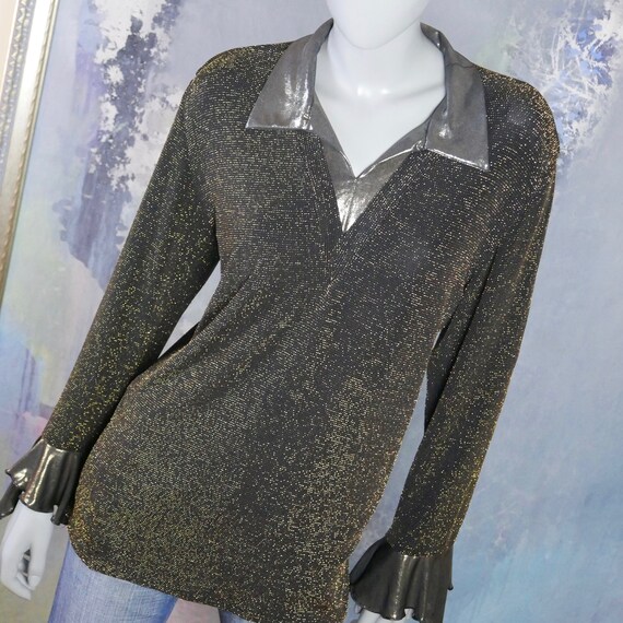 Glitter Disco Top, 1970s Style (but made in 1990s) Bl… - Gem