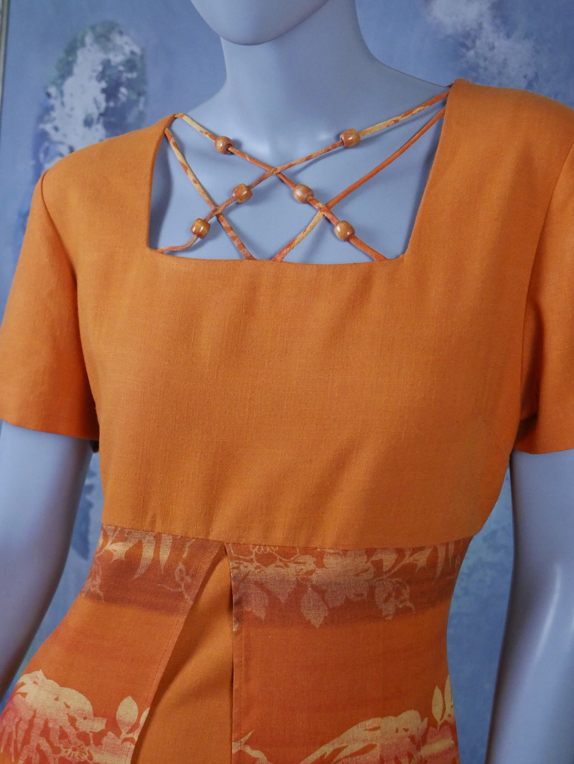 Burnt Orange Short-sleeve Dress 1980s Canadian Vintage Midi - Etsy