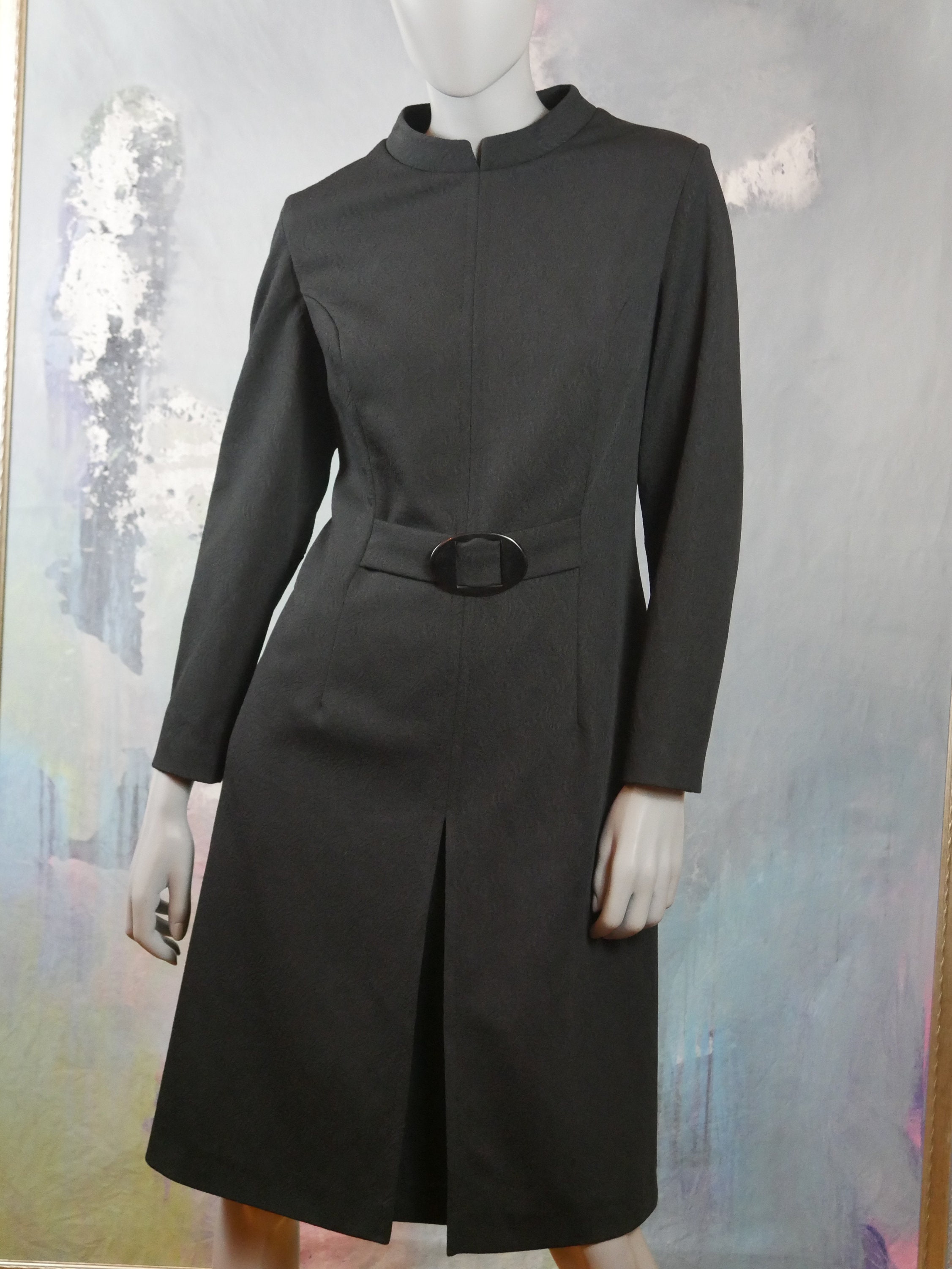 1960s Mod Black Dress European Vintage Long-sleeve | Etsy