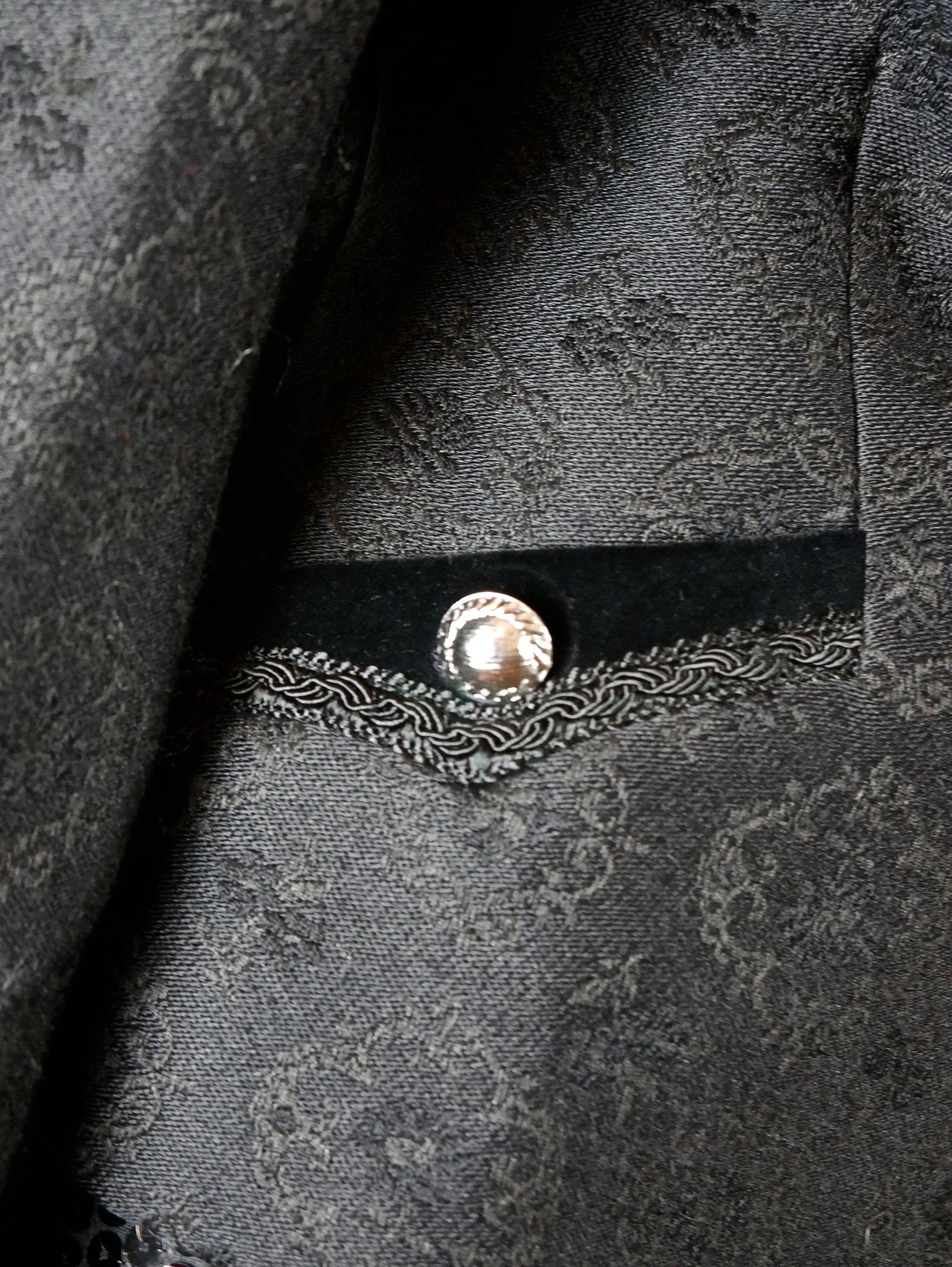 German Vintage Trachten Blazer Black-on-black Wool Elegant - Etsy