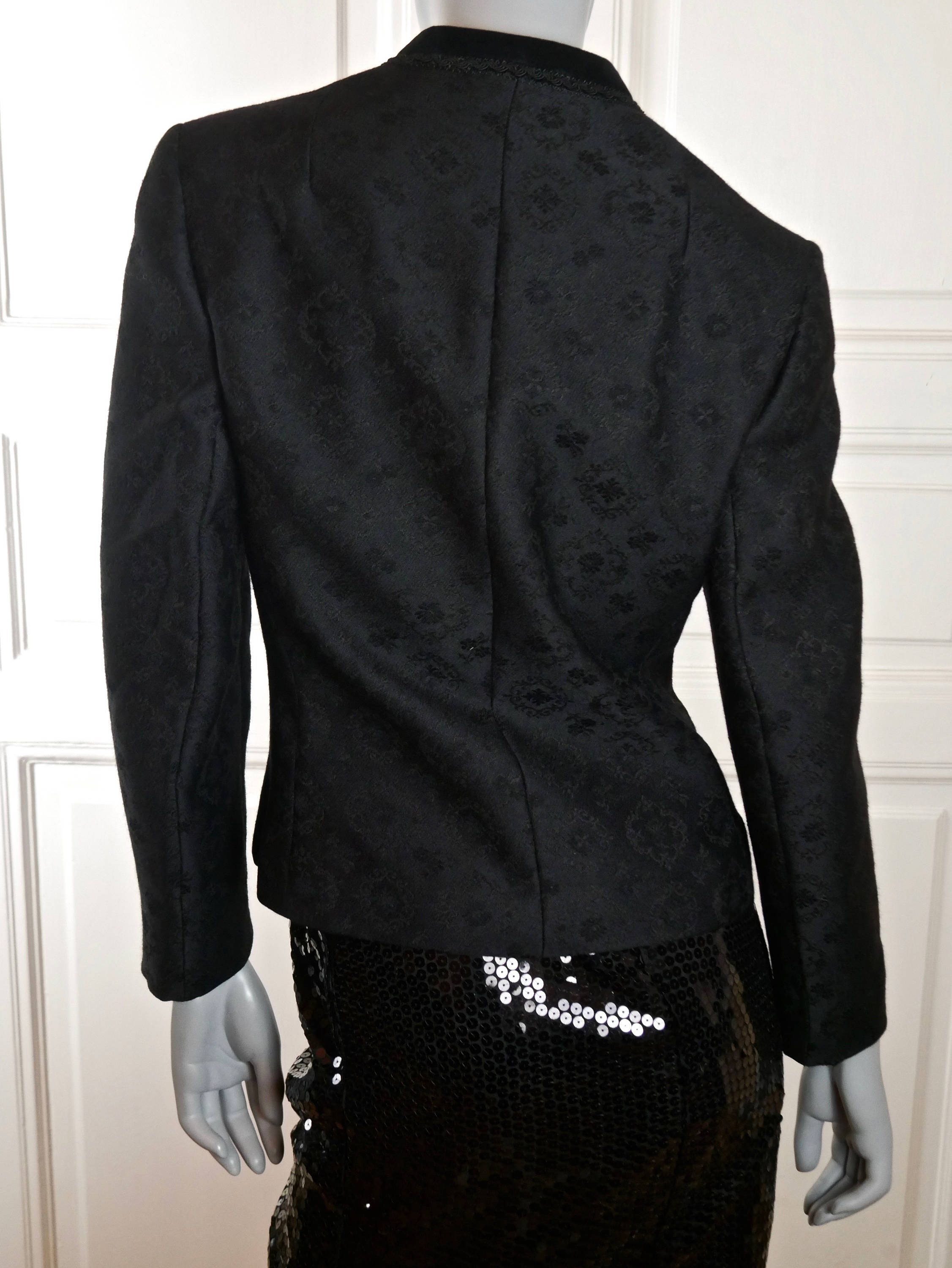 German Vintage Trachten Blazer Black-on-black Wool Elegant - Etsy
