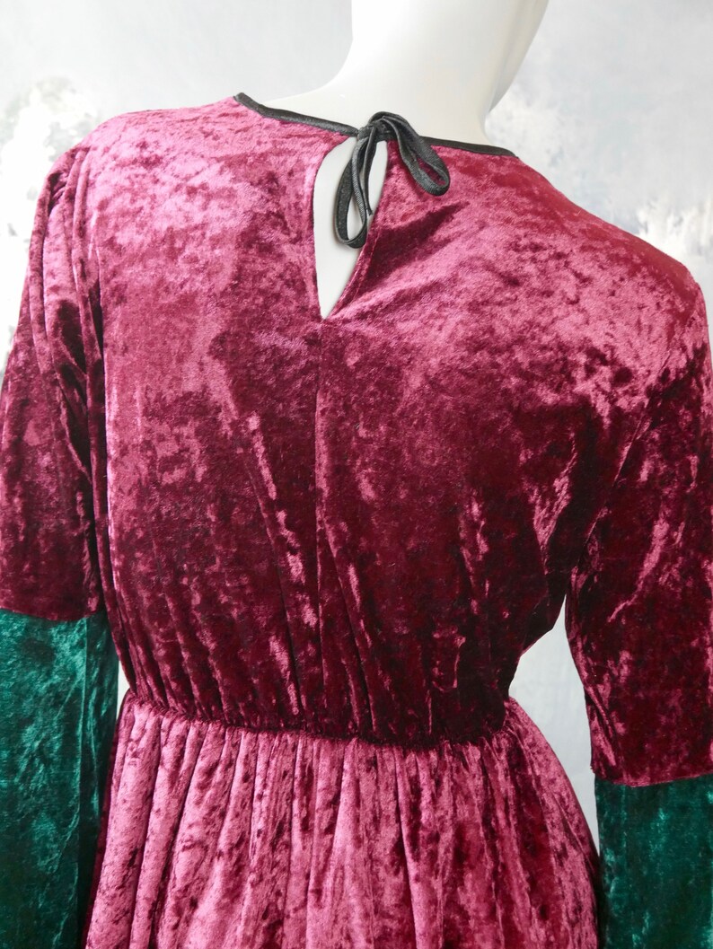 Velvet Renaissance Dress Burgundy and Turquoise Green Cosplay - Etsy