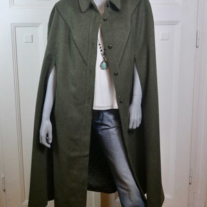 Vintage Cape Coat, Olive Green Loden Wool 1980s, Size 8 US, 12 UK - Etsy