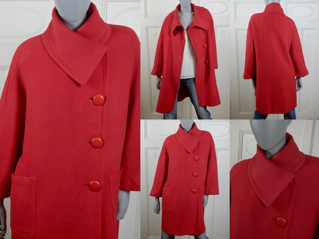 Louis Féraud Red Mohair Coat, 1990s French Vintage, Size Large - Etsy