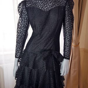 Black Lace Dress 1980s European Vintage: Size 8 US 12 UK - Etsy