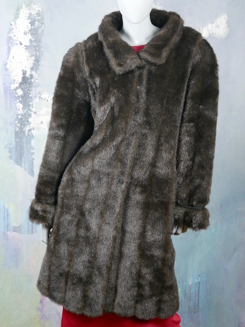 Mink Faux Fur Coat European Vintage Long Fake Fur Coat: Size - Etsy