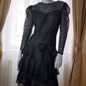 Black Lace Dress 1980s European Vintage: Size 8 US 12 UK - Etsy