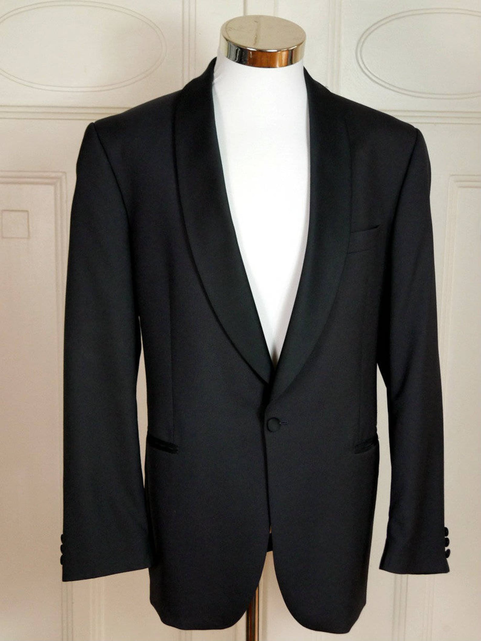Vintage Tuxedo Jacket Black Dinner Jacket W Silk Shawl Lapel - Etsy