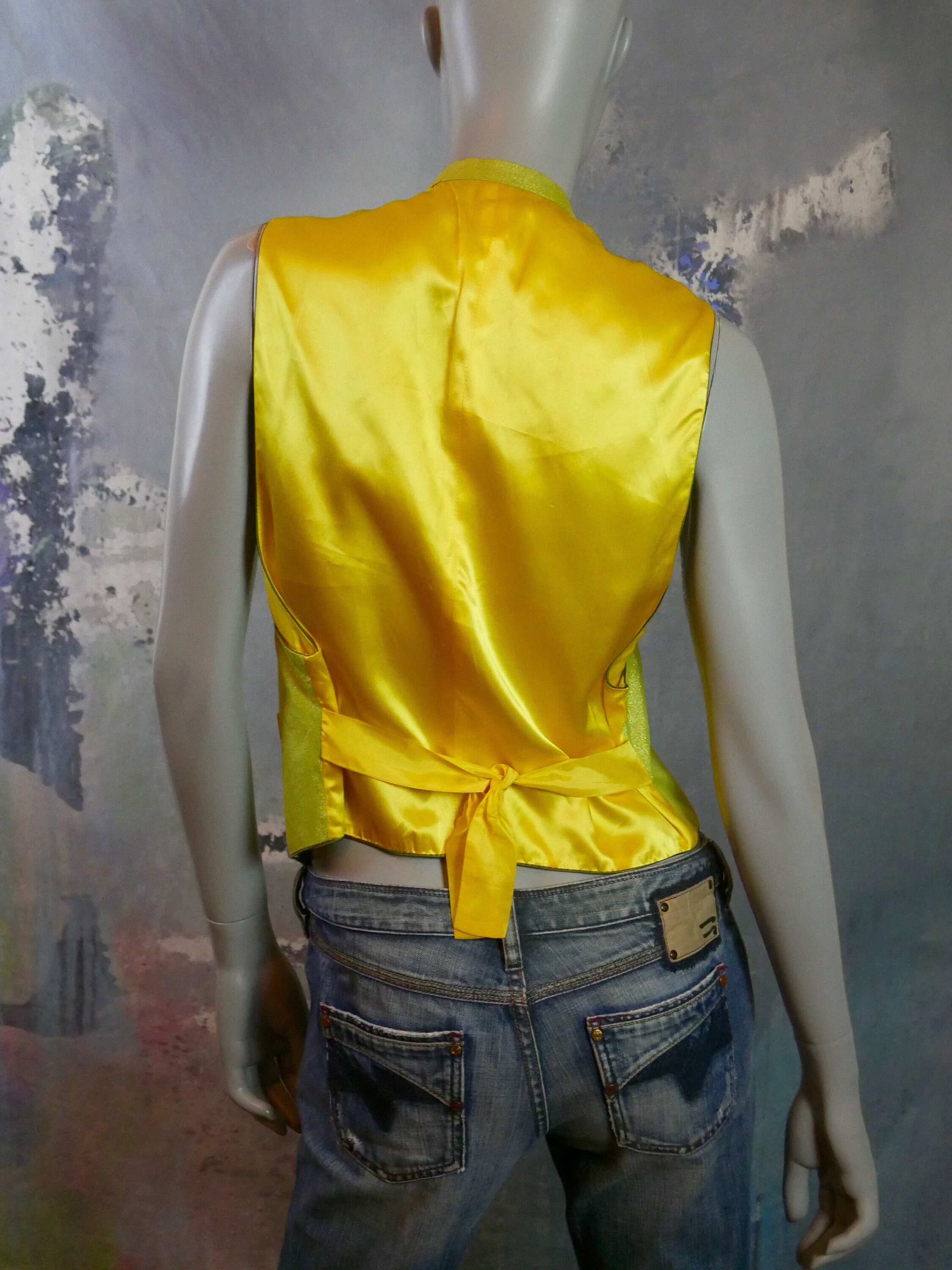 Metallic Vest Green & Gold Cotton Lurex Blend Shimmering - Etsy UK