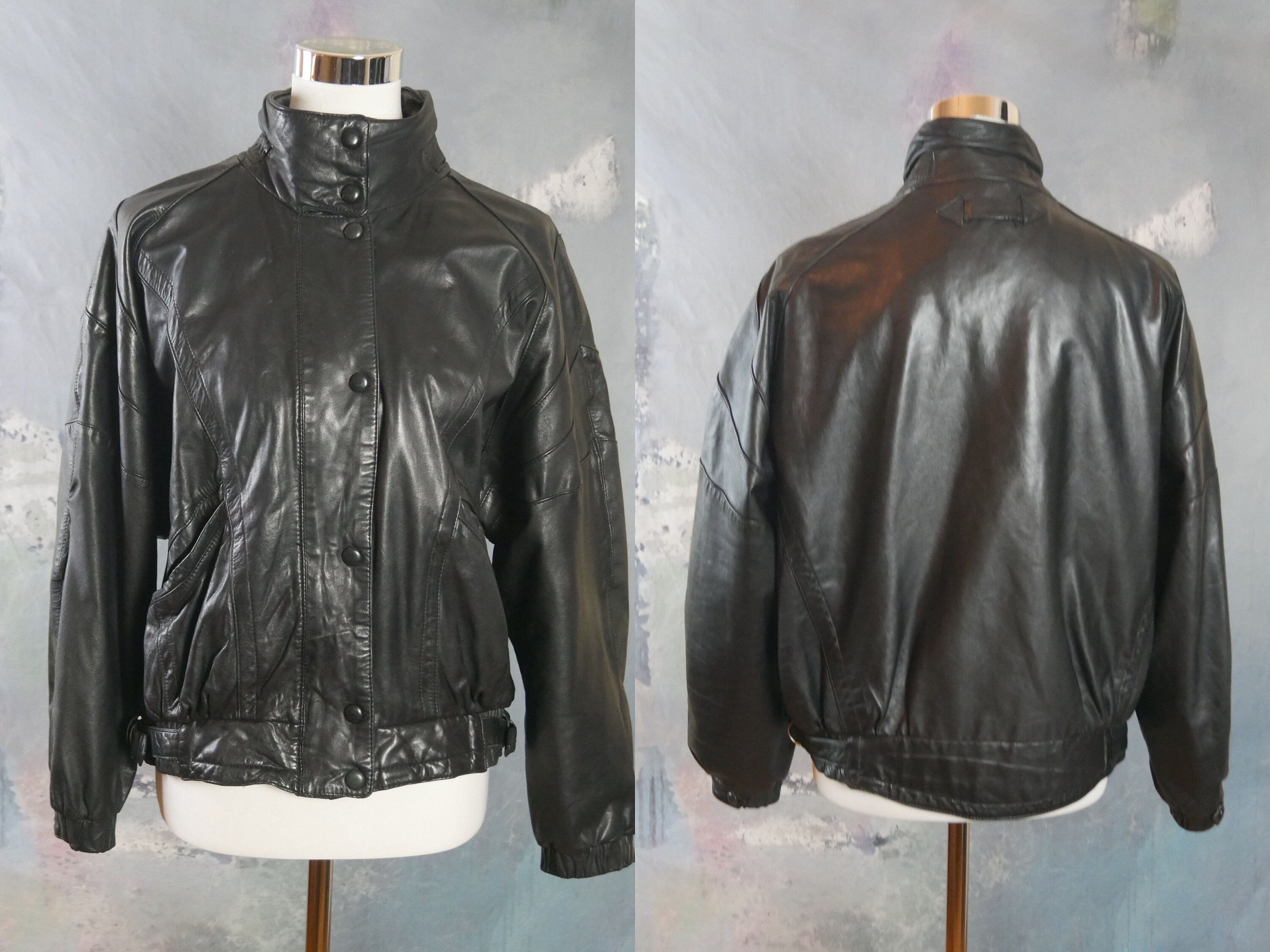 1990s Vintage Black Leather Jacket, Soft Lambskin, Made in Finland ...