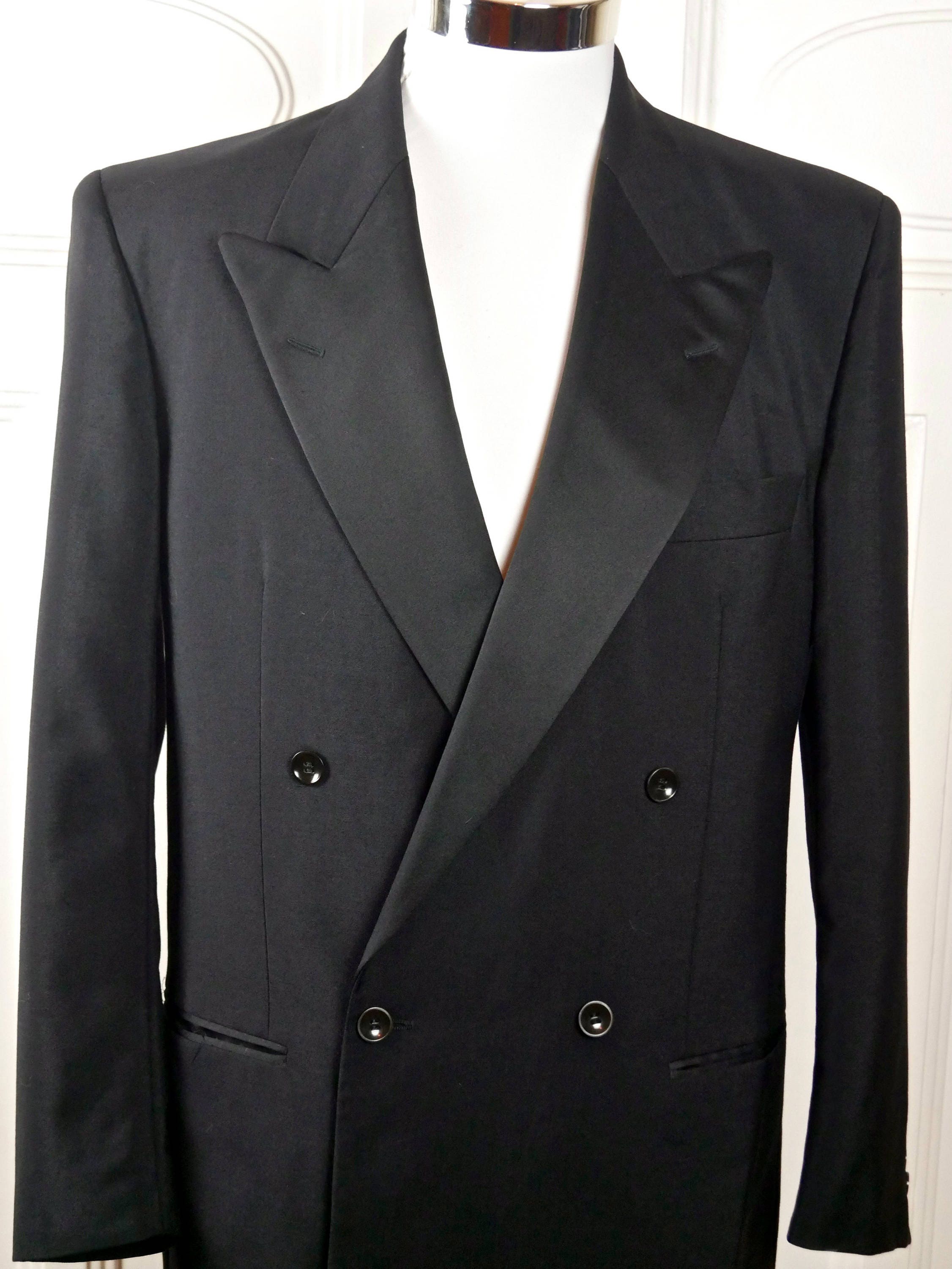 Tuxedo Jacket Double-breasted Black Mohair Wool Dinner | Etsy