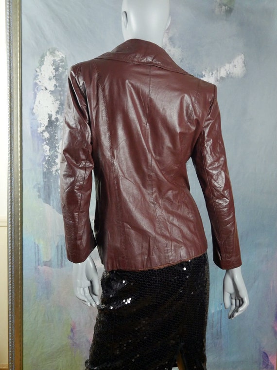 Women's Leather Jacket, 1970s Swedish Vintage Oxblood… - Gem