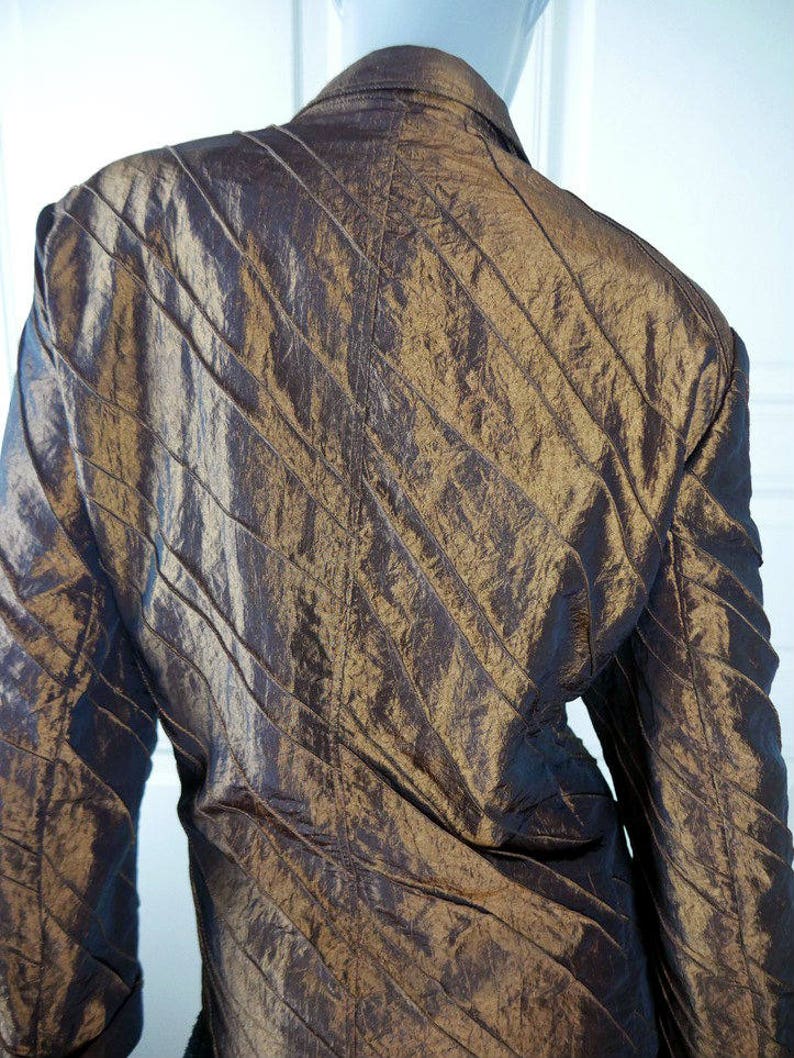 German Vintage Bronze Blazer Burnished Gold Satin Women's | Etsy