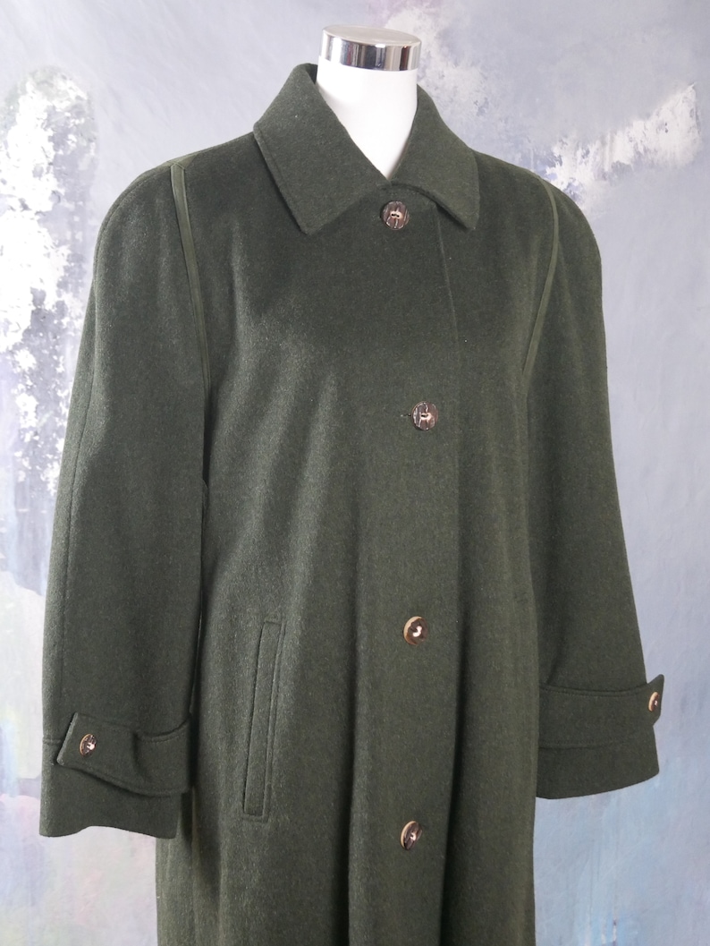 Loden Wool Coat Austrian Vintage Olive Green Long Overcoat - Etsy
