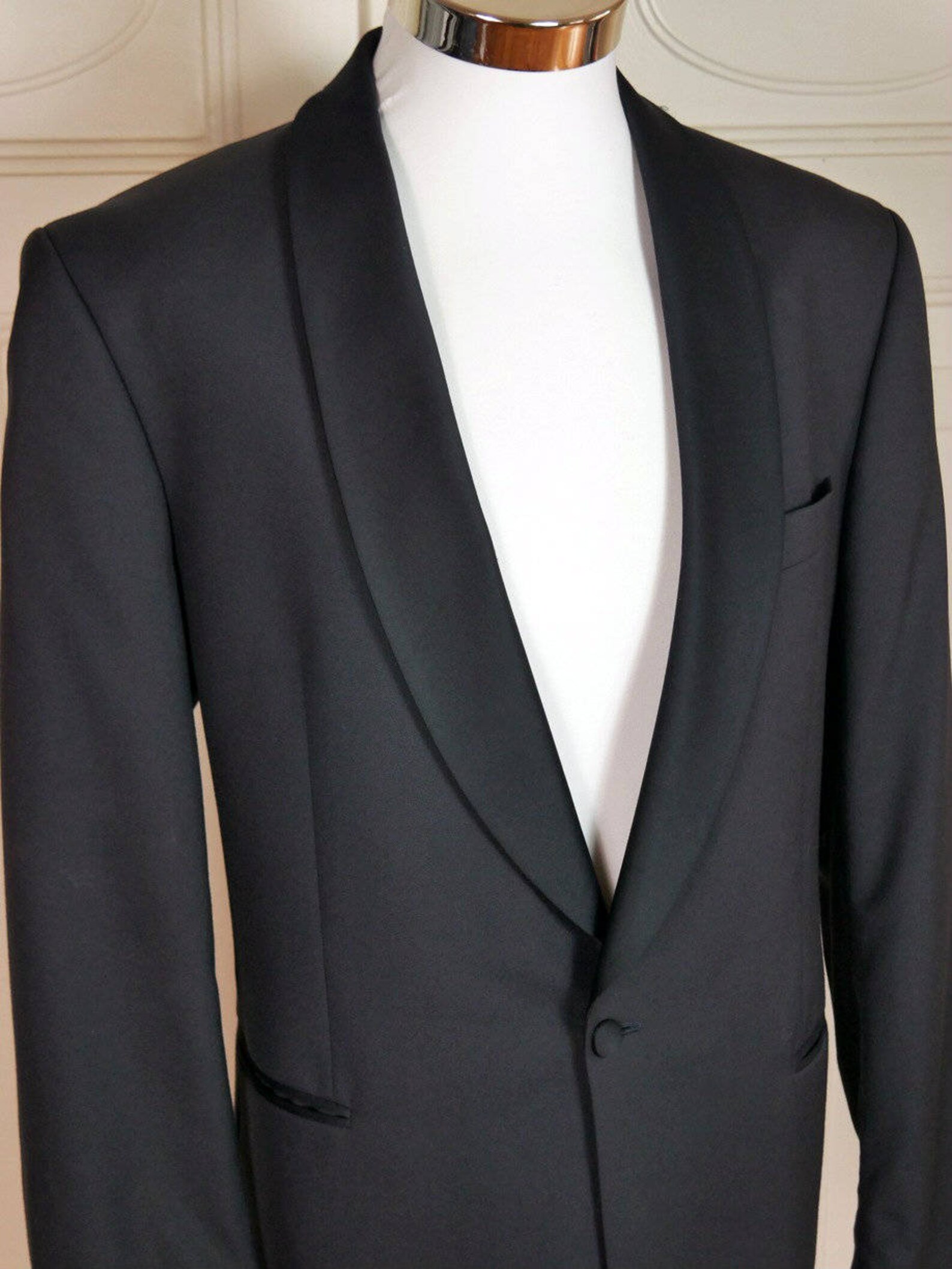 Vintage Tuxedo Jacket Black Dinner Jacket W Silk Shawl Lapel - Etsy