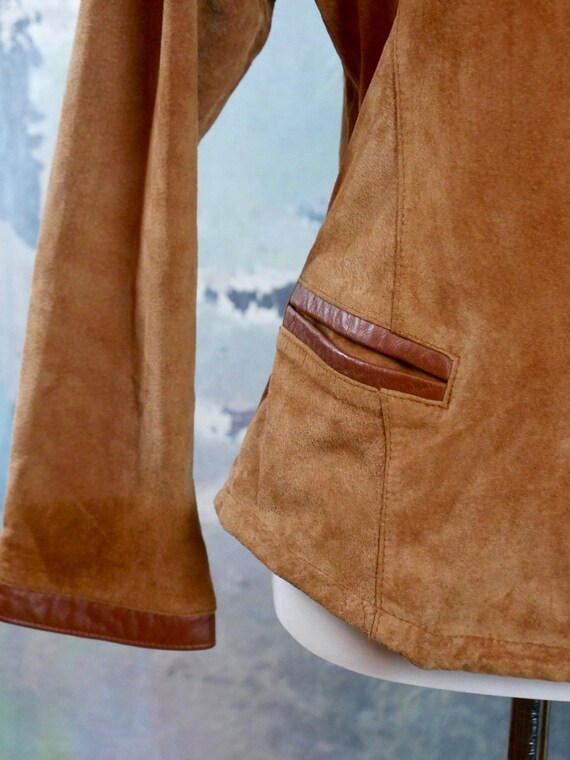 1980s Brown Suede Jacket, Danish Vintage Genuine Pigs… - Gem