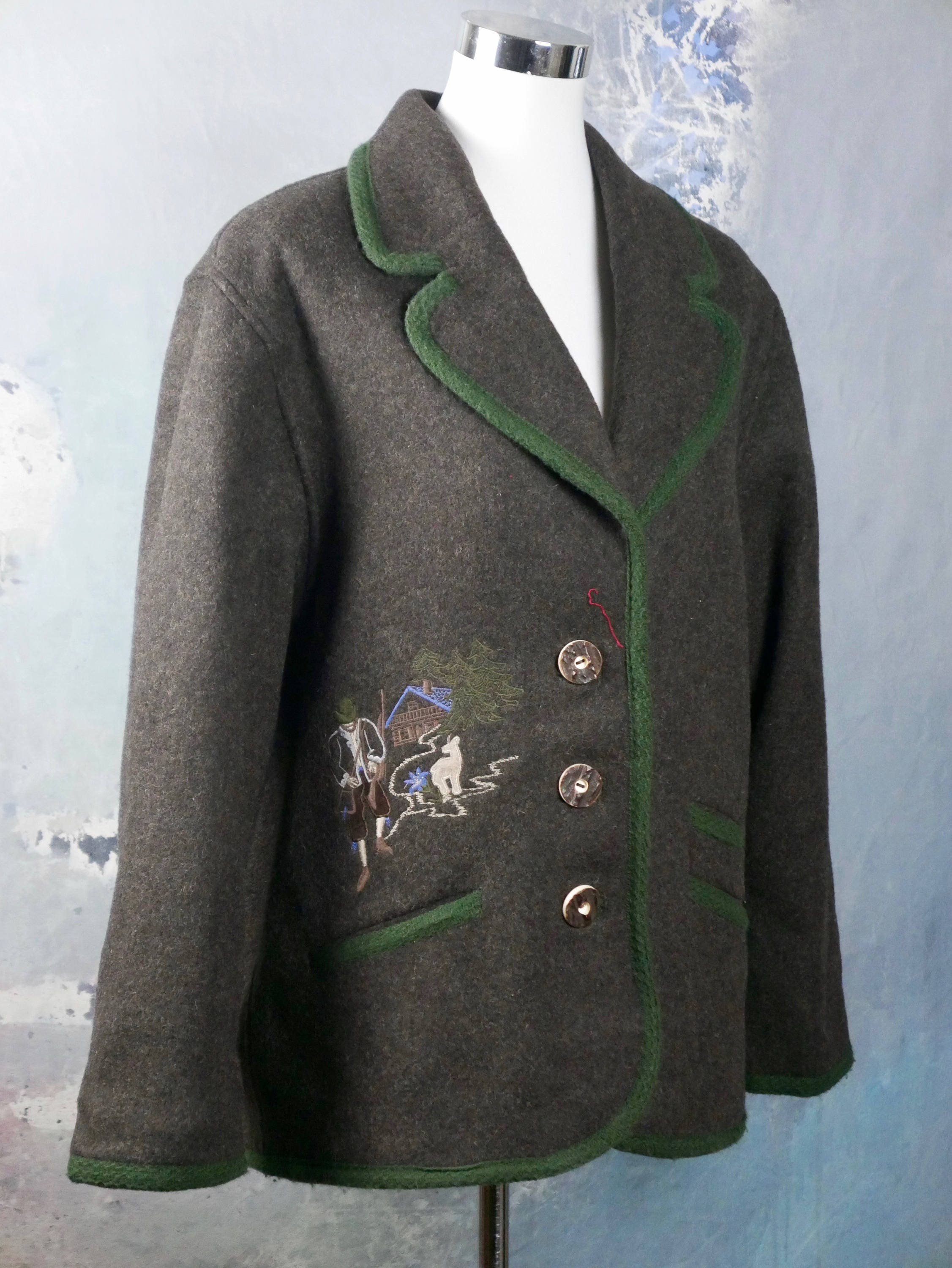 Austrian Vintage Trachten Jacket Women's Wool Bavarian - Etsy