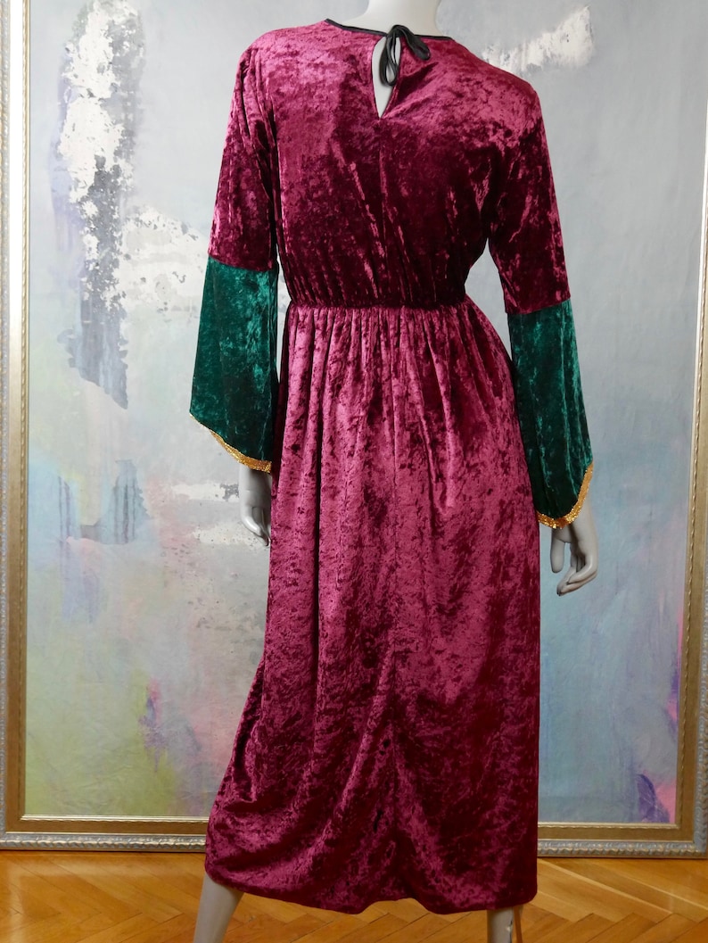 Velvet Renaissance Dress Burgundy and Turquoise Green Cosplay - Etsy