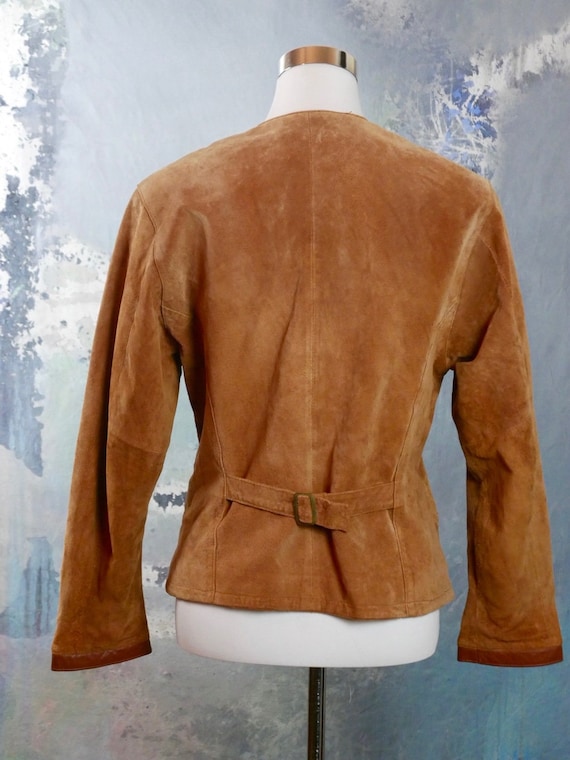 1980s Brown Suede Jacket, Danish Vintage Genuine Pigs… - Gem