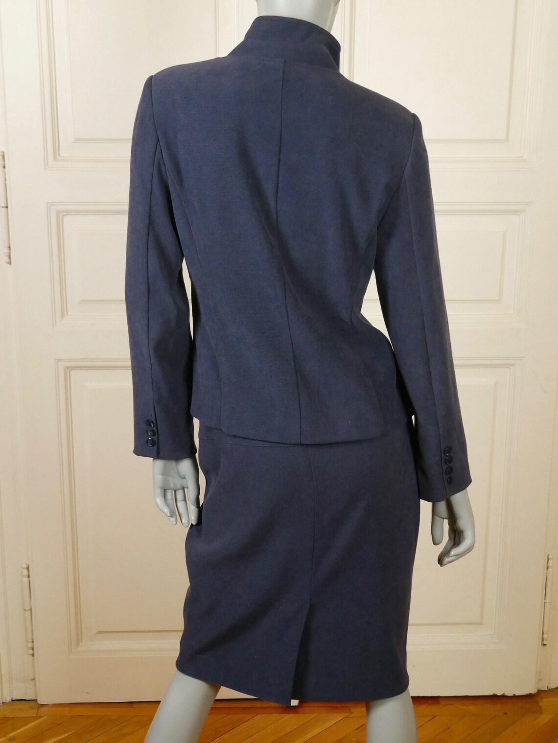 1980s Blue Suit Dress Set Edgar Vos Dutch Vintage Blazer & - Etsy