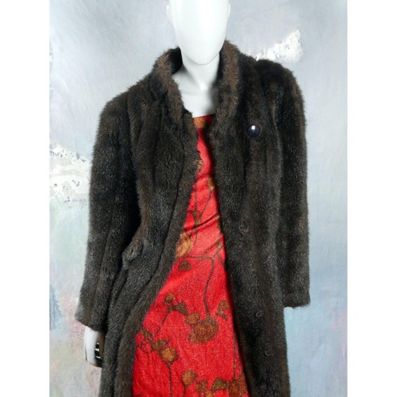 Vintage Faux Mink Fur Coat, European Vintage Below Kn… - Gem