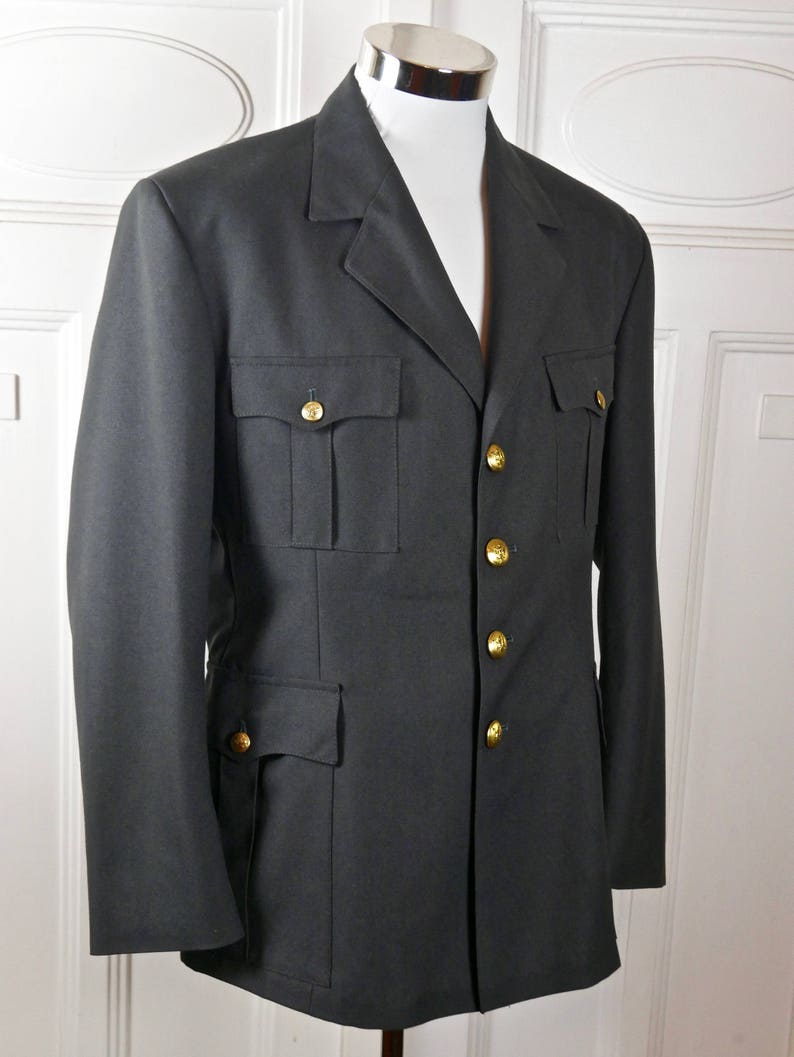 Military Jacket Gunmetal Gray Norwegian Vintage Officer - Etsy