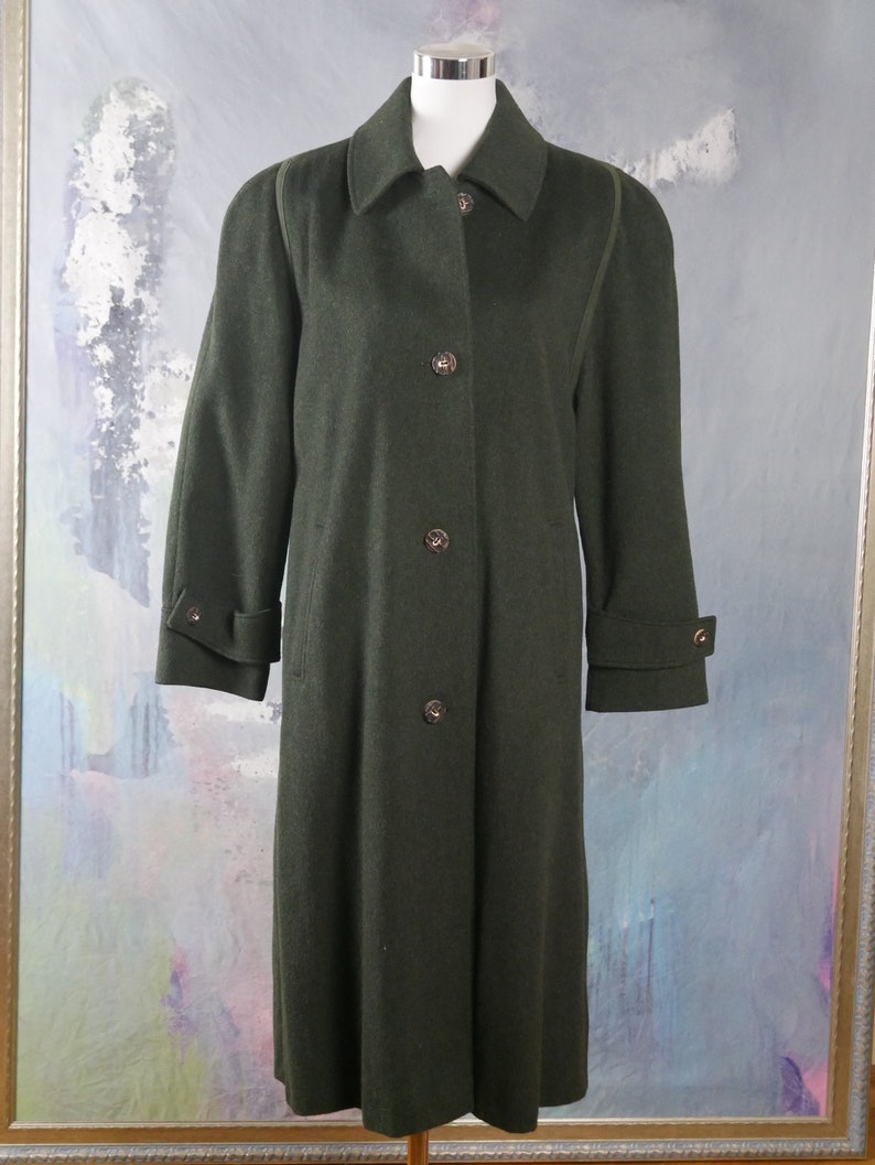 Loden Wool Coat Austrian Vintage Olive Green Long Overcoat - Etsy