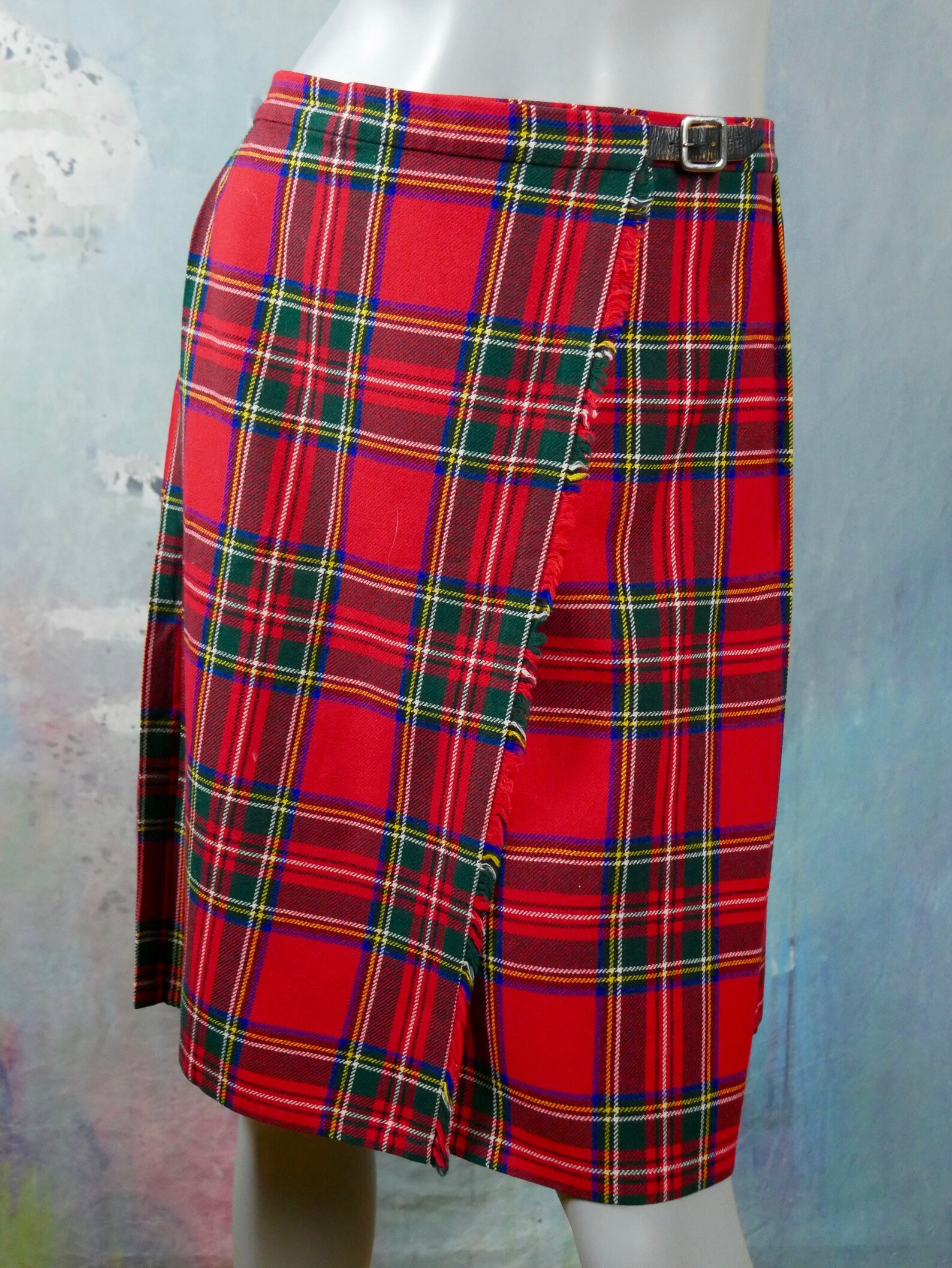 Schotse Kilt geruite rok Britse Vintage rood groen geel & | Etsy
