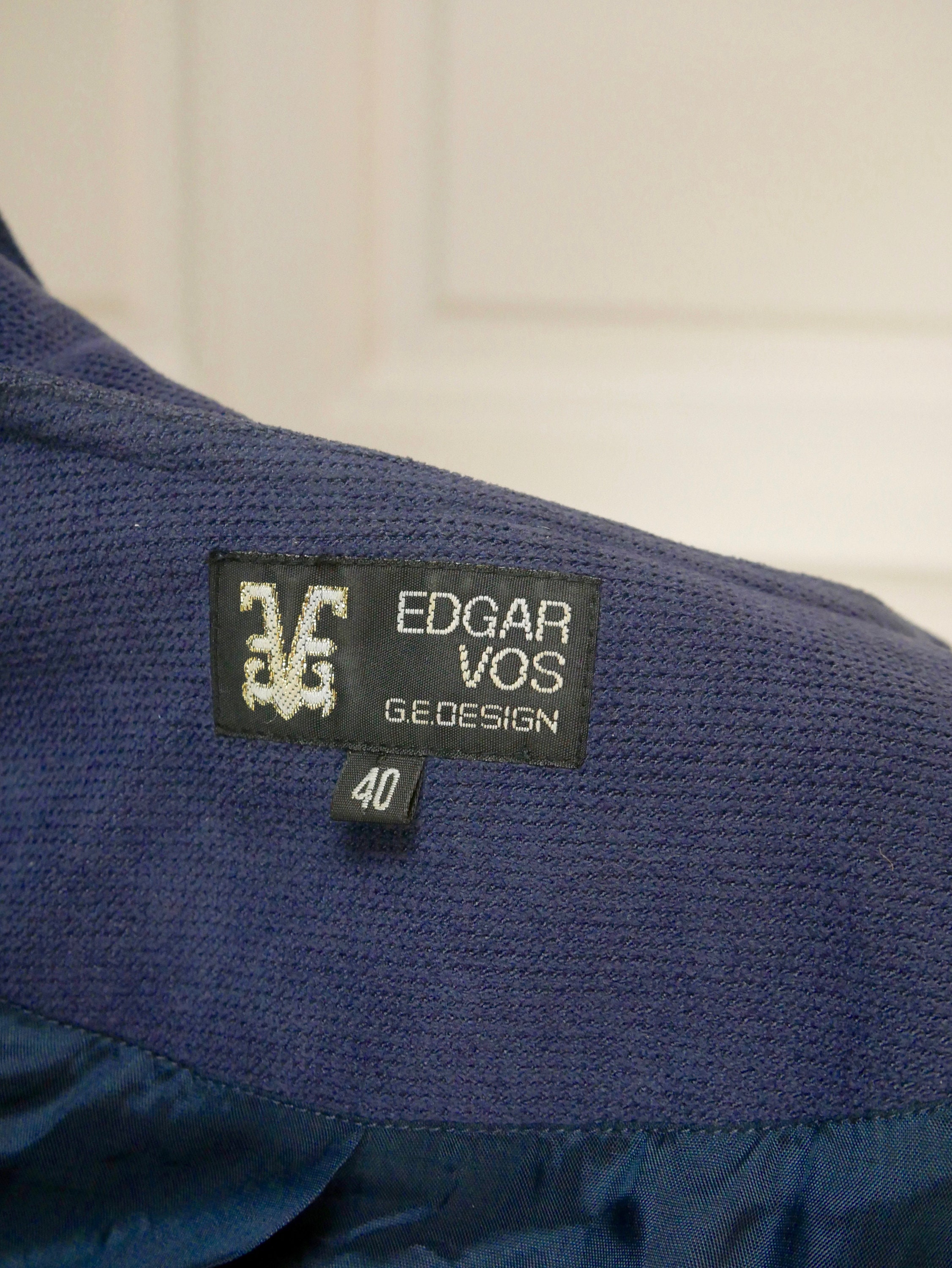 1980s Blue Suit Dress Set Edgar Vos Dutch Vintage Blazer & - Etsy