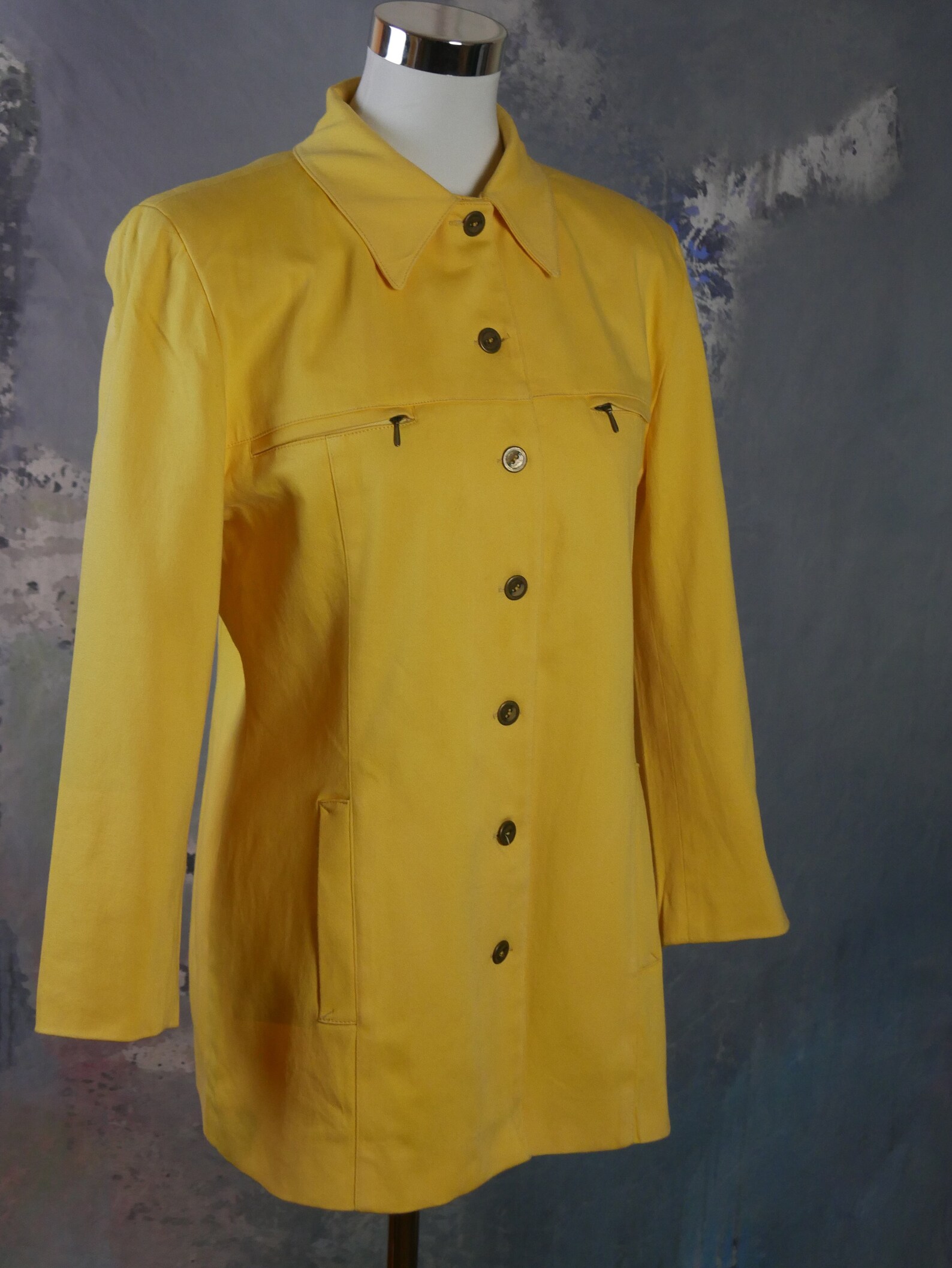 Yellow Jacket 1990s European Vintage Cotton Spring Coat: Size | Etsy