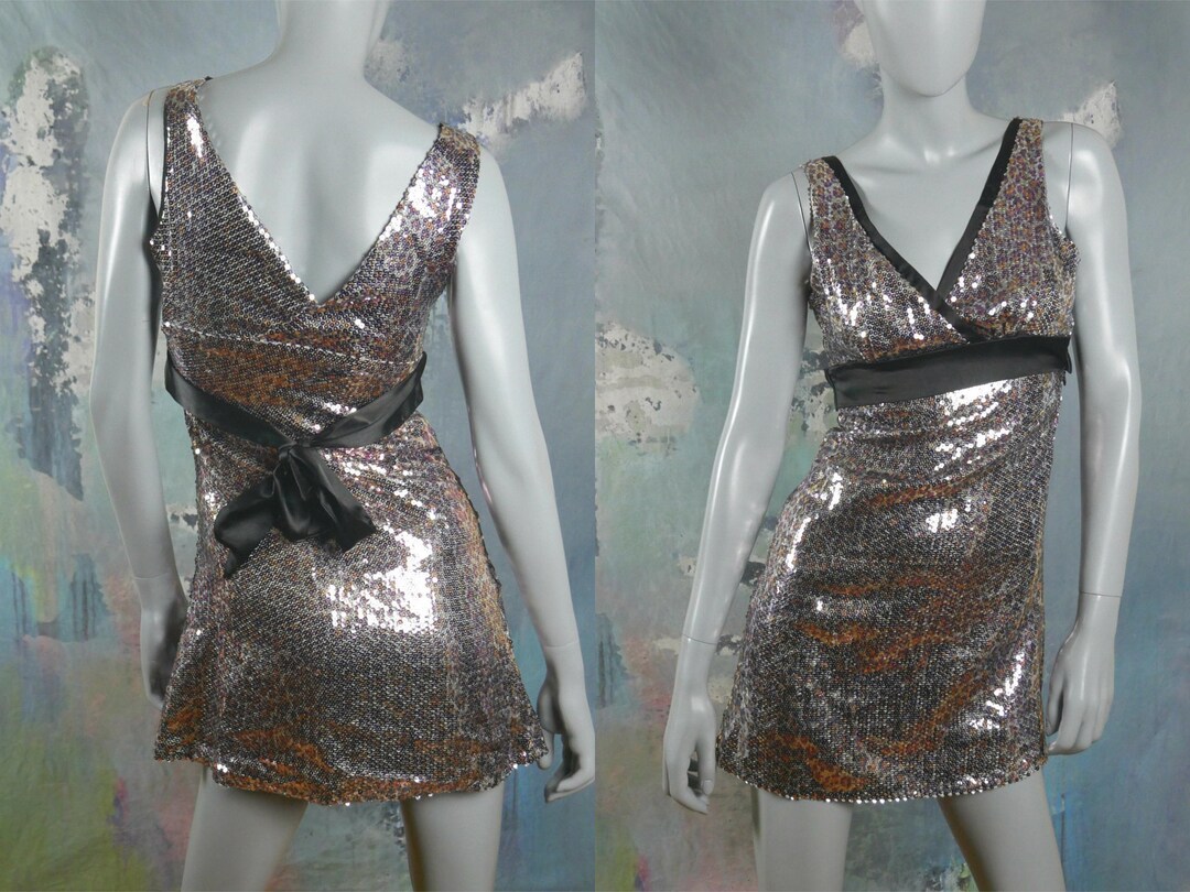 Sequin Mini Dress Short Silver Cocktail Dress Sparkling - Etsy