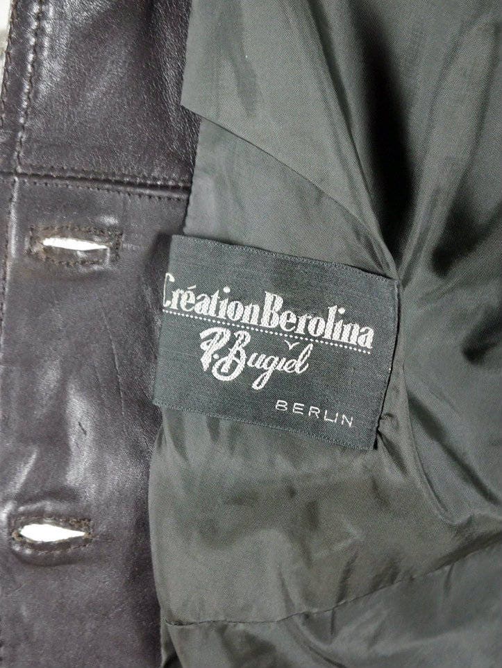 German Leather Jacket Vintage Brown Genuine Leather Belted | Etsy