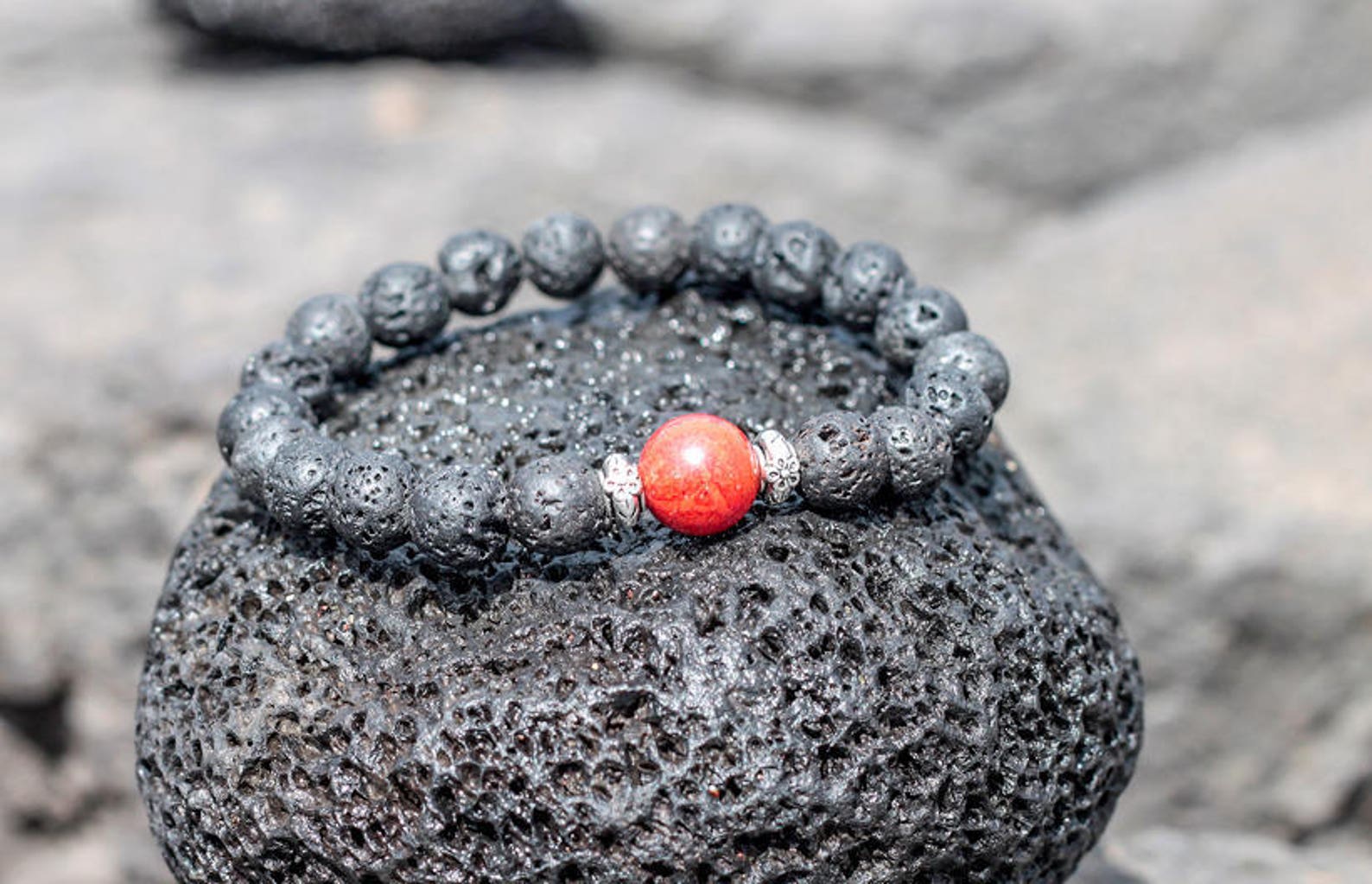 Natural Hand Made Lava Bracelet From Canary Islands Black - Etsy