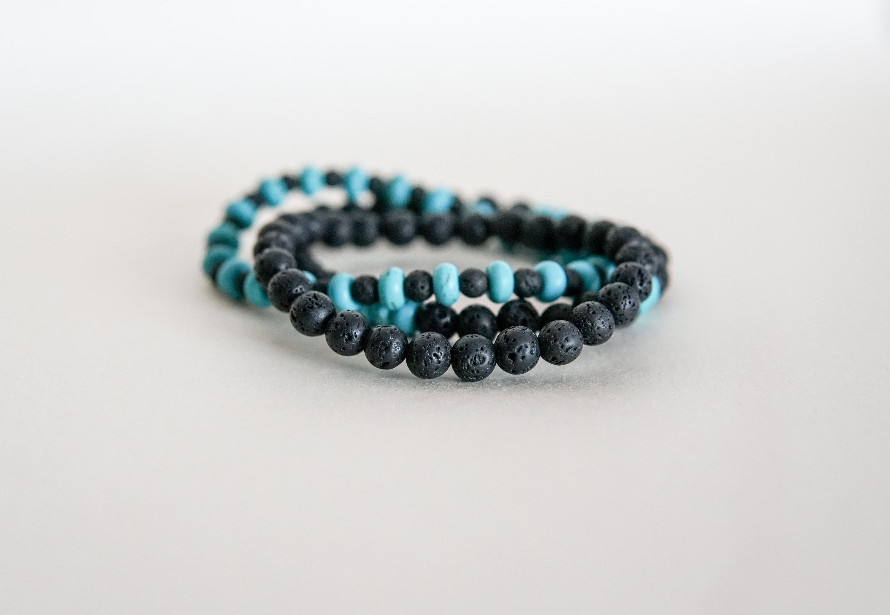 Lava Bracelet Set Perfect Combination Black Lava and Blue - Etsy UK
