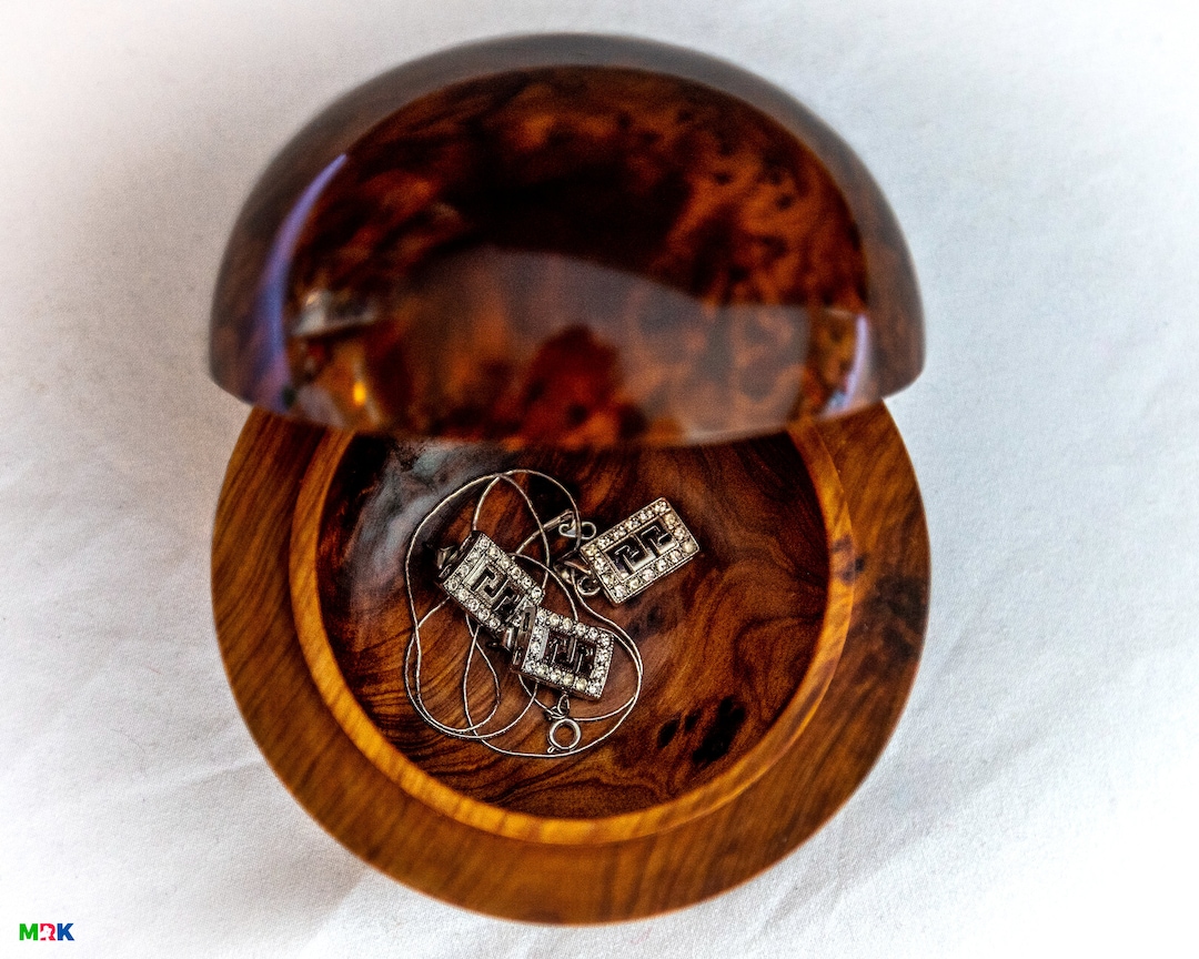 Hand Carved Thuya Burl Spherical Jewelry Boxes - Etsy