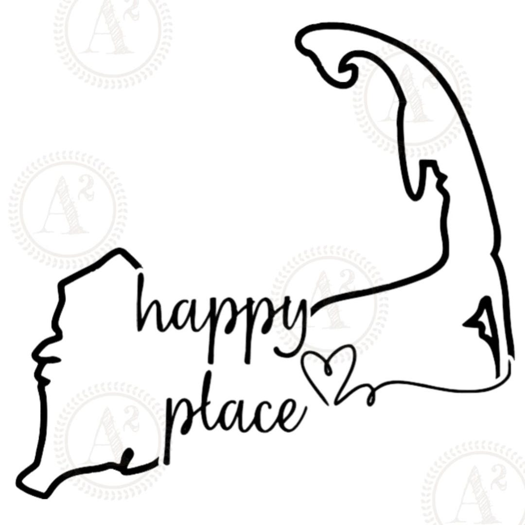 Cape Cod - Happy Place - Heart - Etsy