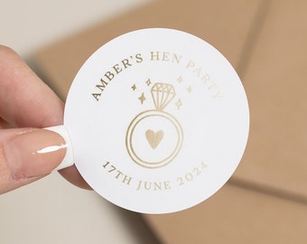 Personalised Initial Engagement Wedding Rings Foiled Stickers. - Etsy
