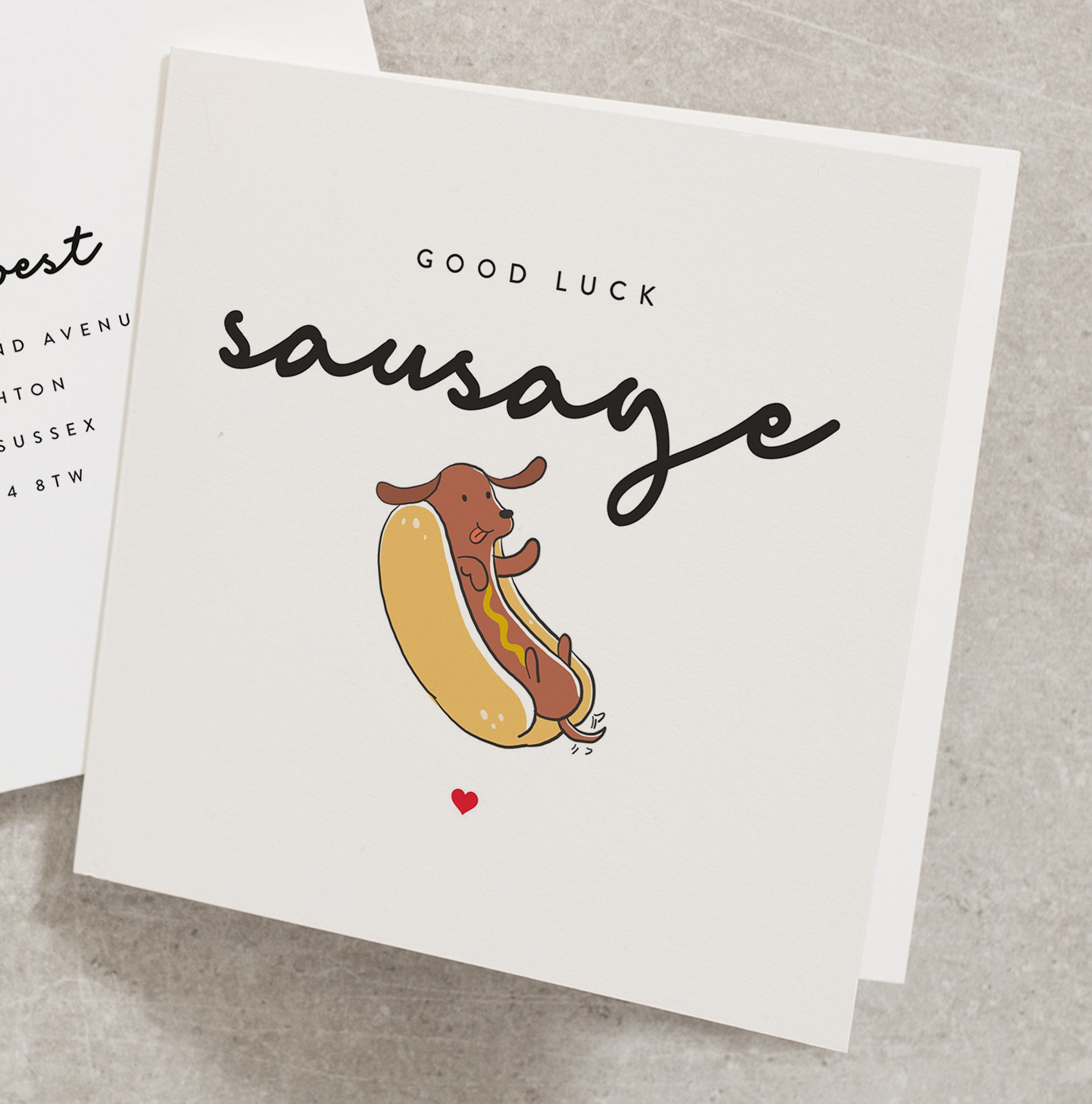 Good Luck Sausage Card Funny Good Luck Card Best of Luck - Etsy