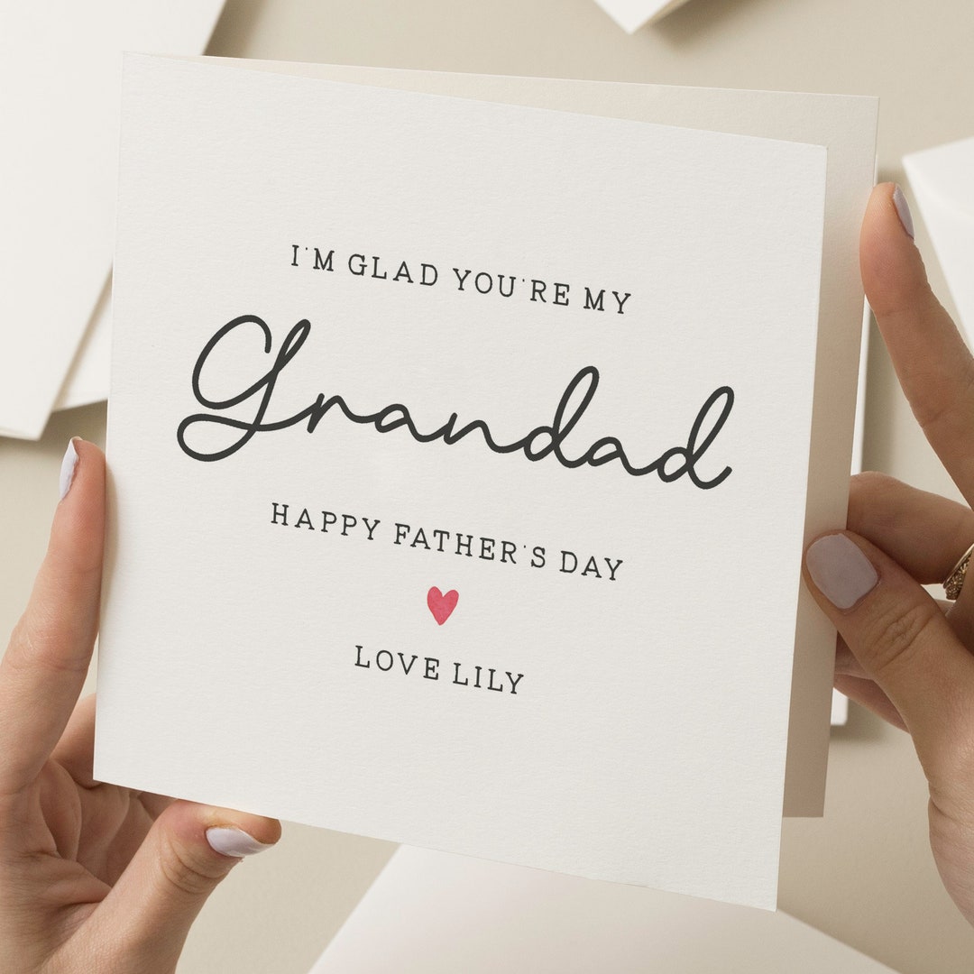 Personalised Fathers Day Card for Grandad, Simple Grandad Fathers Day ...