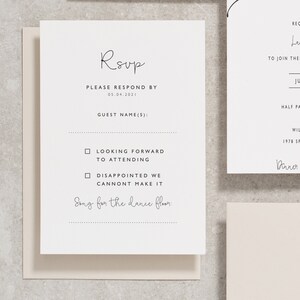 Simple Script Wedding Invitation Set Stylish Clean Wedding - Etsy Canada