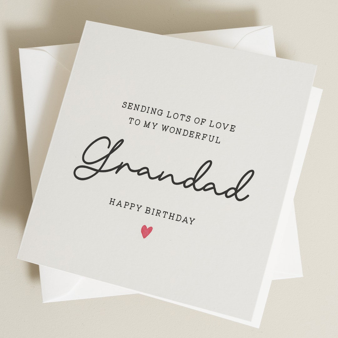 Grandad Birthday Card, Birthday Card for Wonderful Grandad, Birthday ...