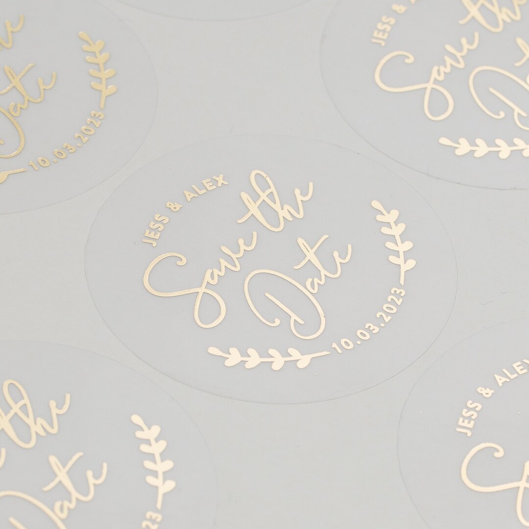 Foil Save the Date Stickers Envelope Stickers Save the Date - Etsy