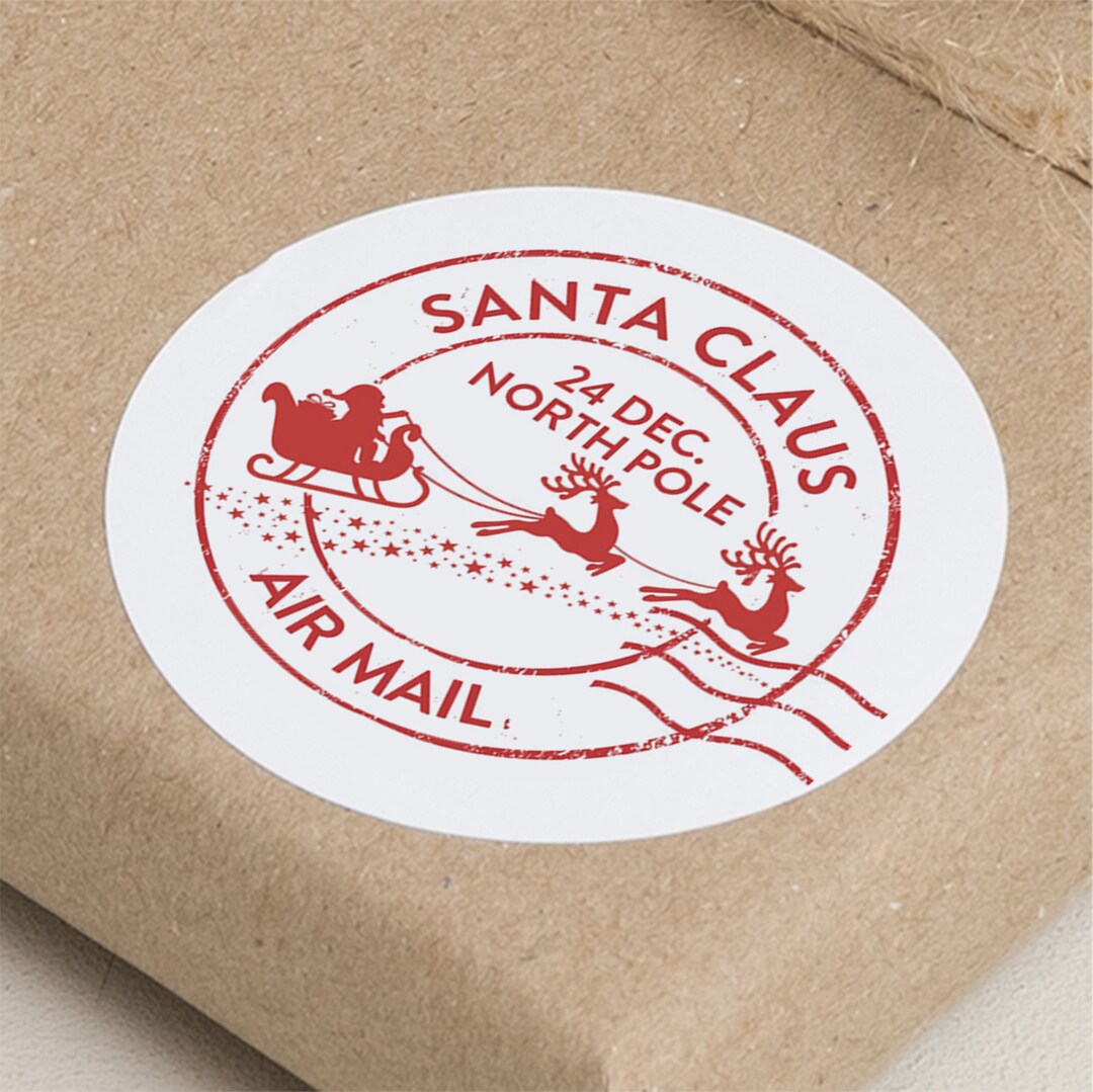 Personalised Christmas Stickers, Santa Claus Christmas Labels, North ...