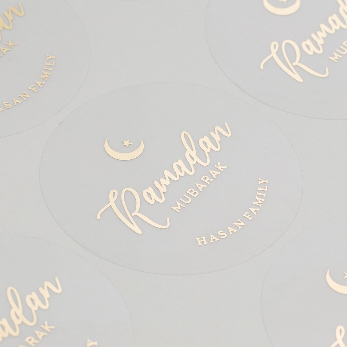 Personalised Ramadan Mubarak Sticker Foiled Eid Stickers | Etsy