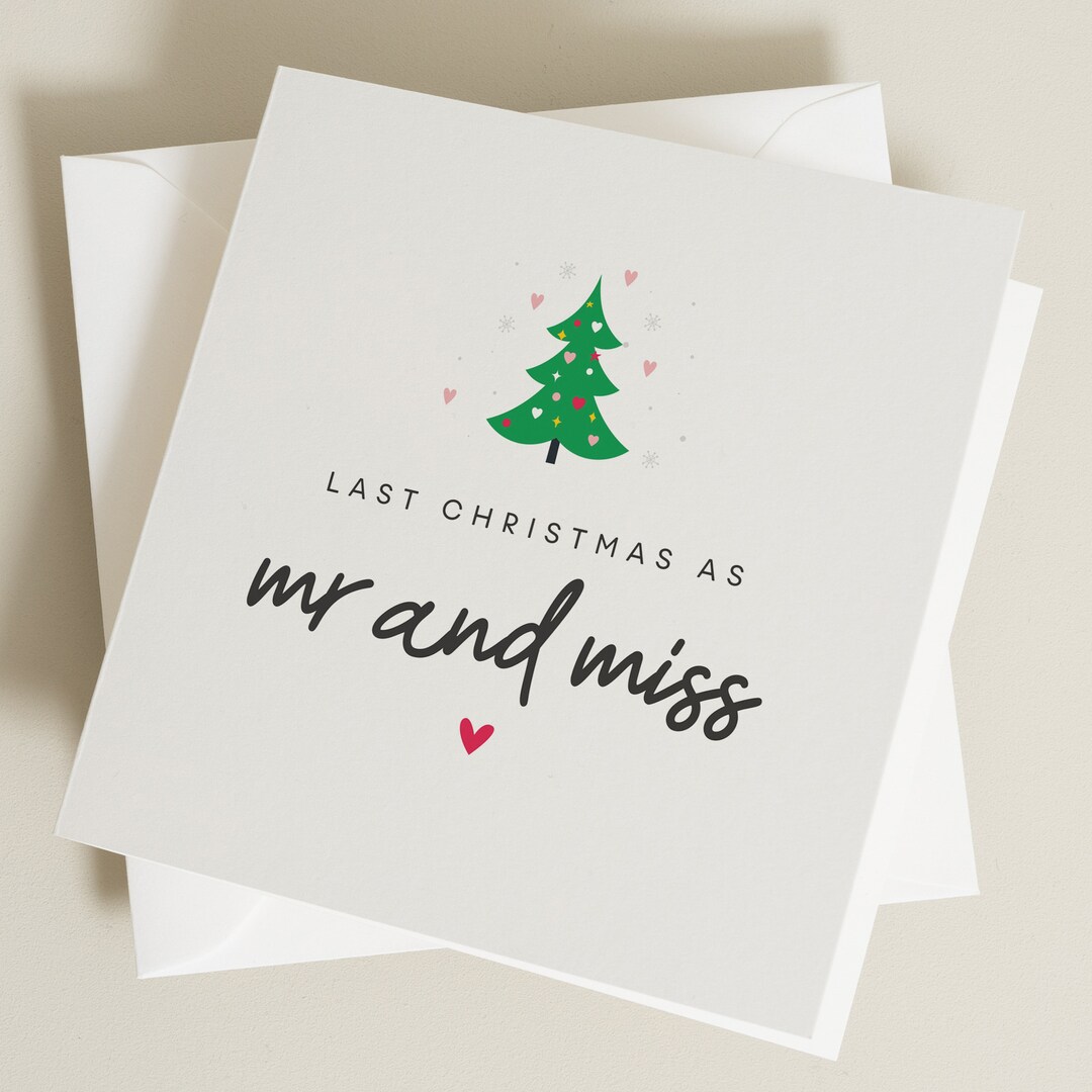Engagement Christmas Card for Couples, Engaged Christmas Card ...